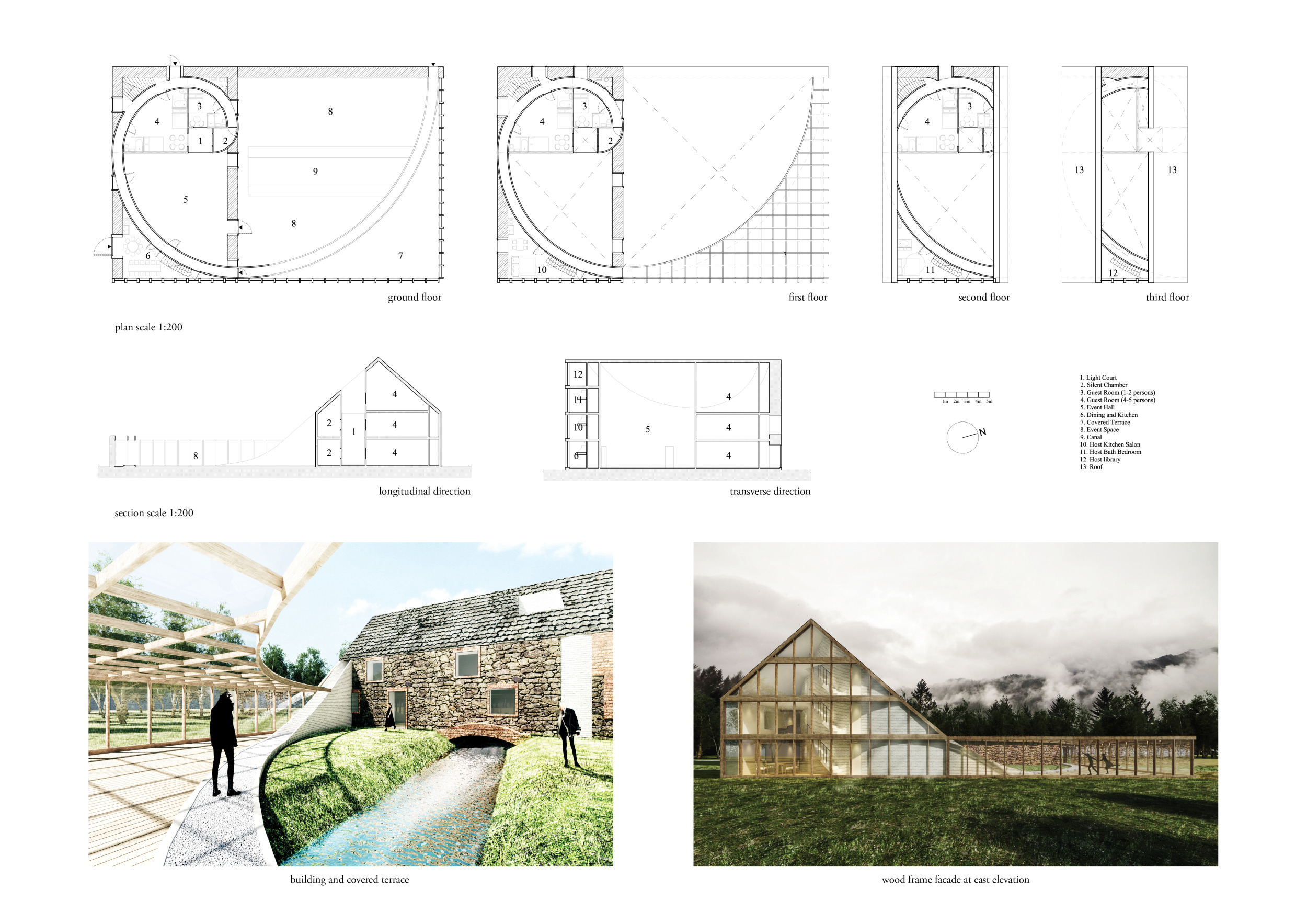 Architecture project // Fibonacci Spiral Pathway Created with White ...