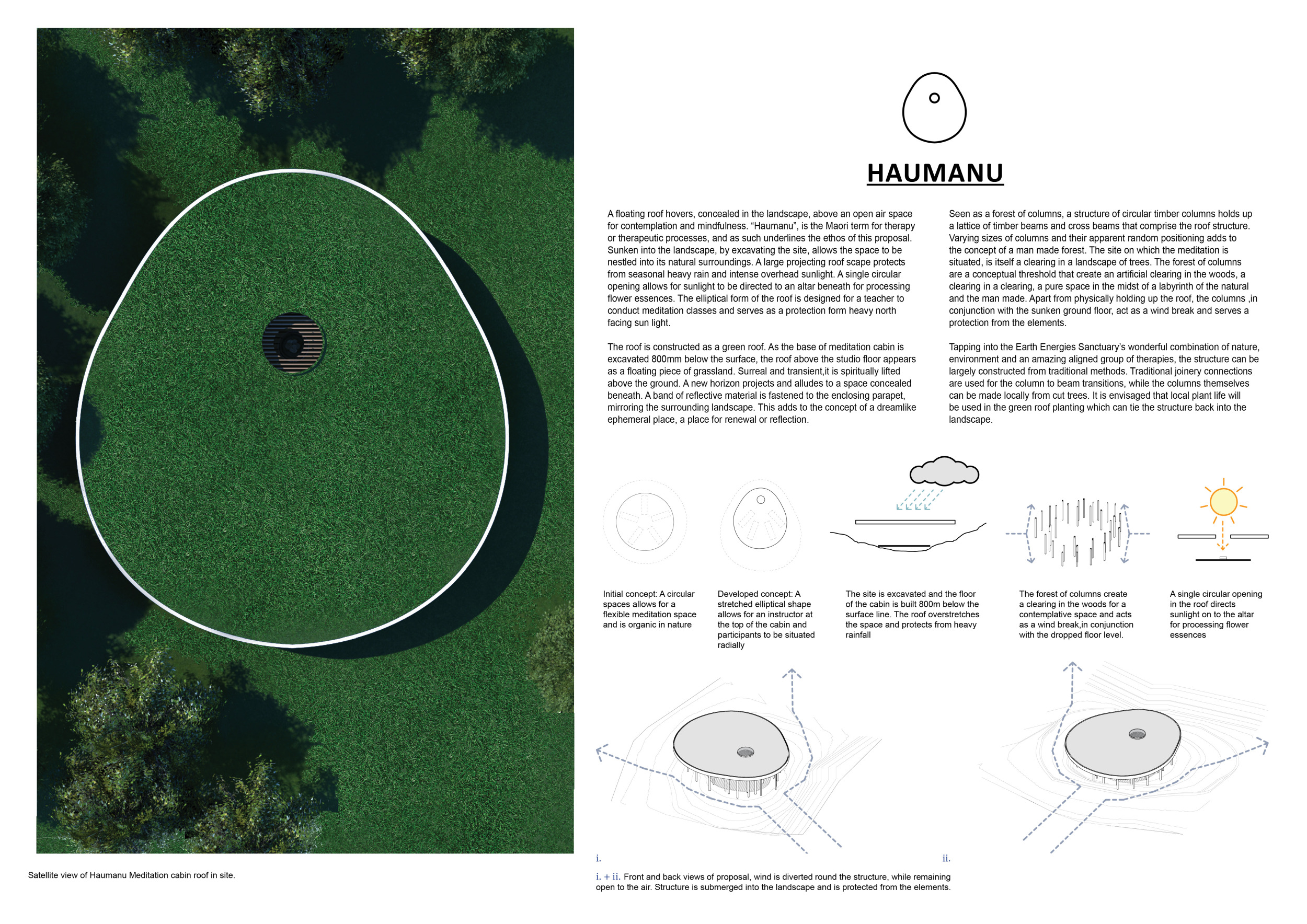 Architecture project // Floating Timber Canopy for Mindful Reflection
