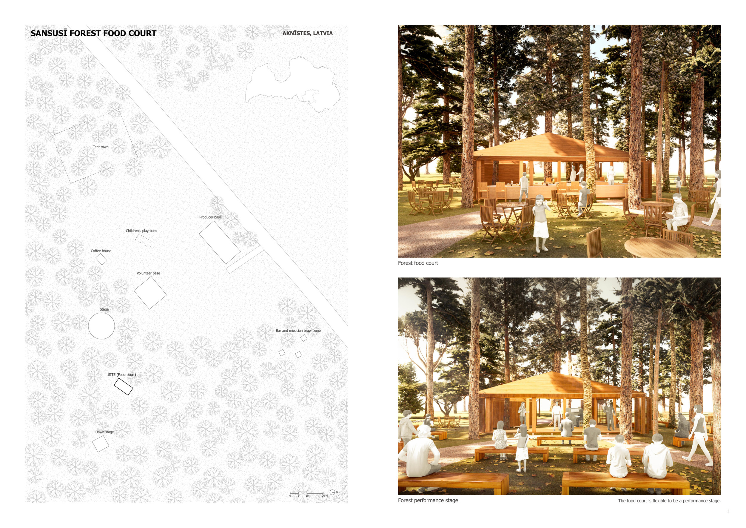 Architecture project // Carbonized Pine Structure Integrated into ...