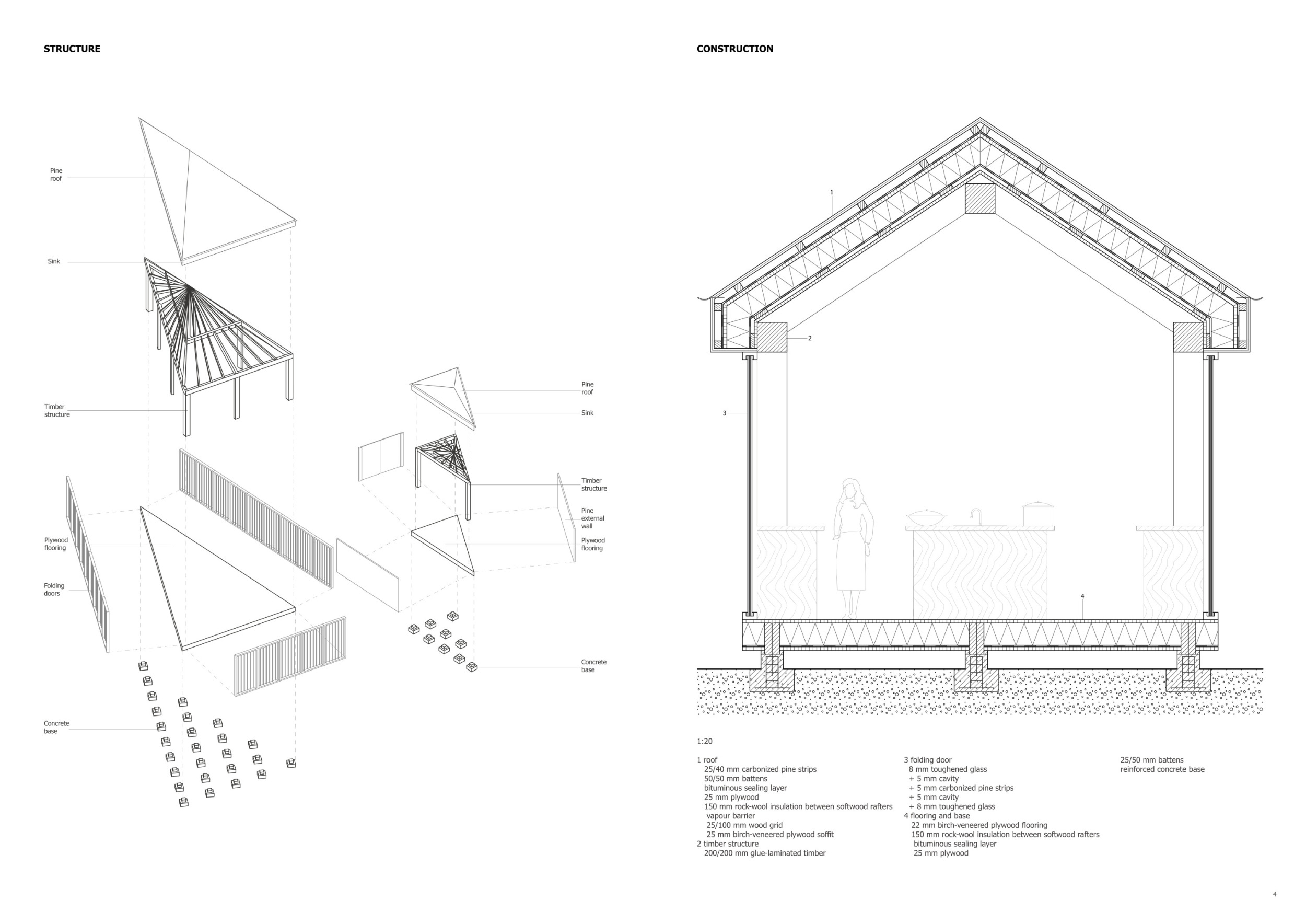 Architecture project // Carbonized Pine Structure Integrated into ...
