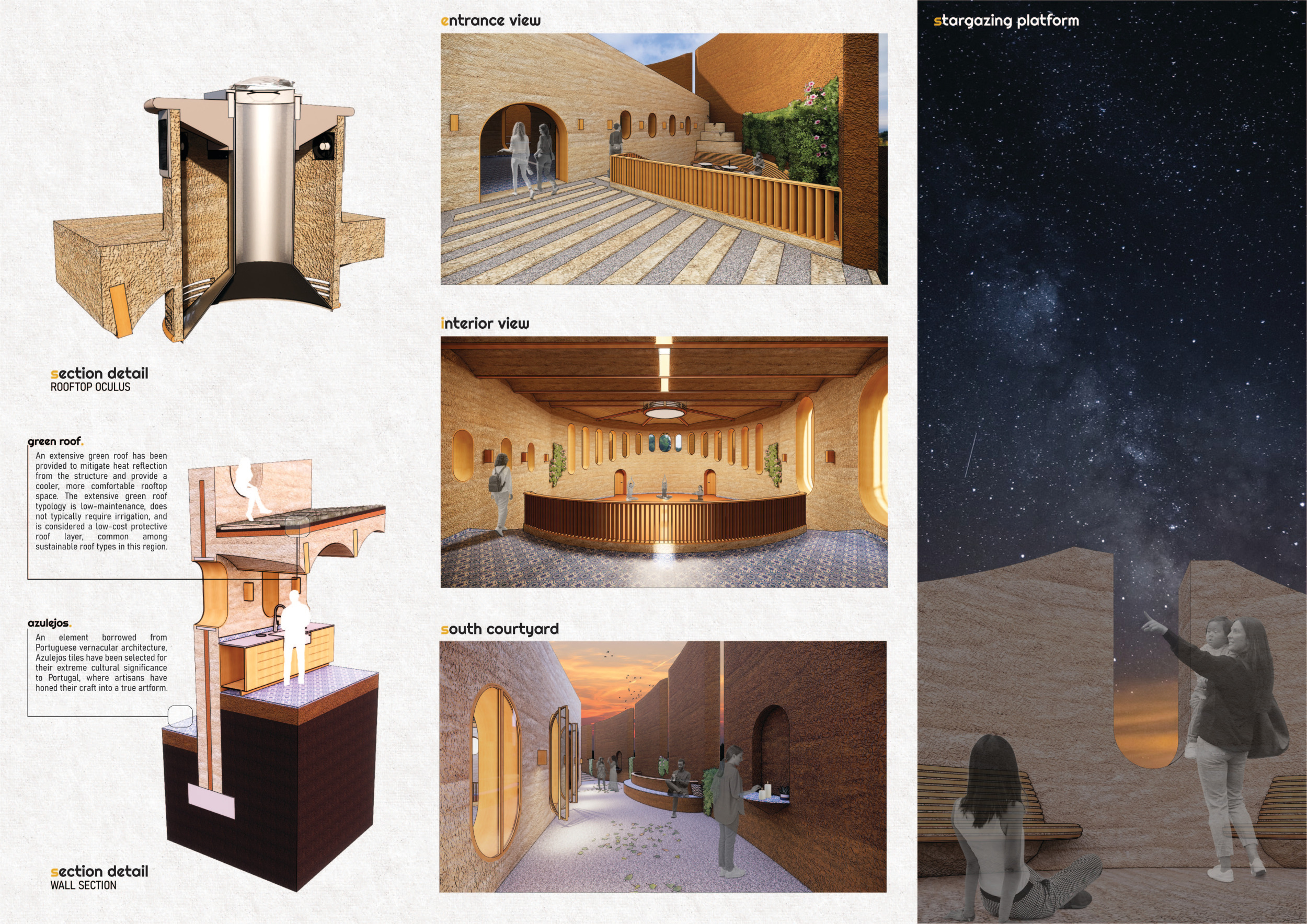 Architecture project // Rammed Earth Walls and Cork Flooring Define a ...