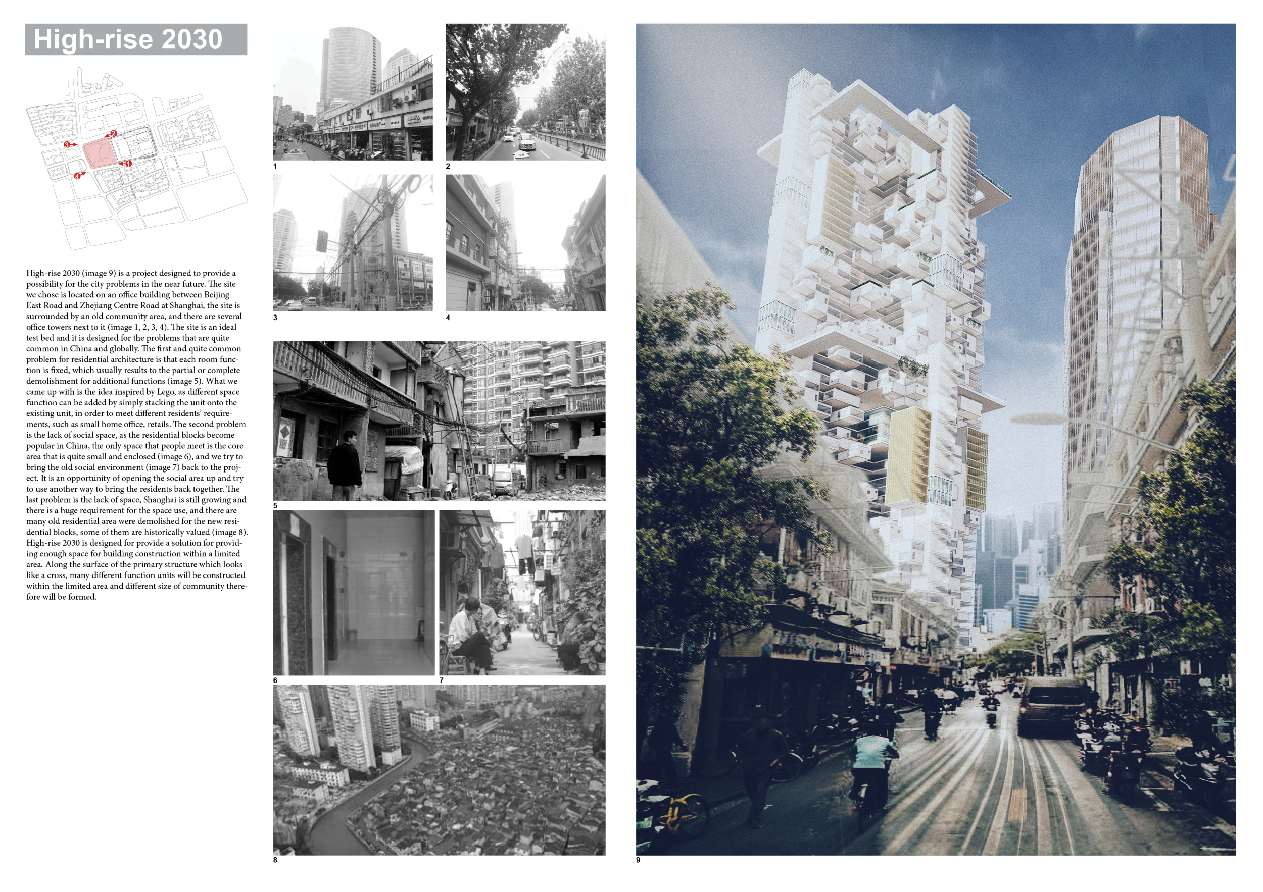 Architecture project // Flexible Living Spaces Integrated in Cross ...