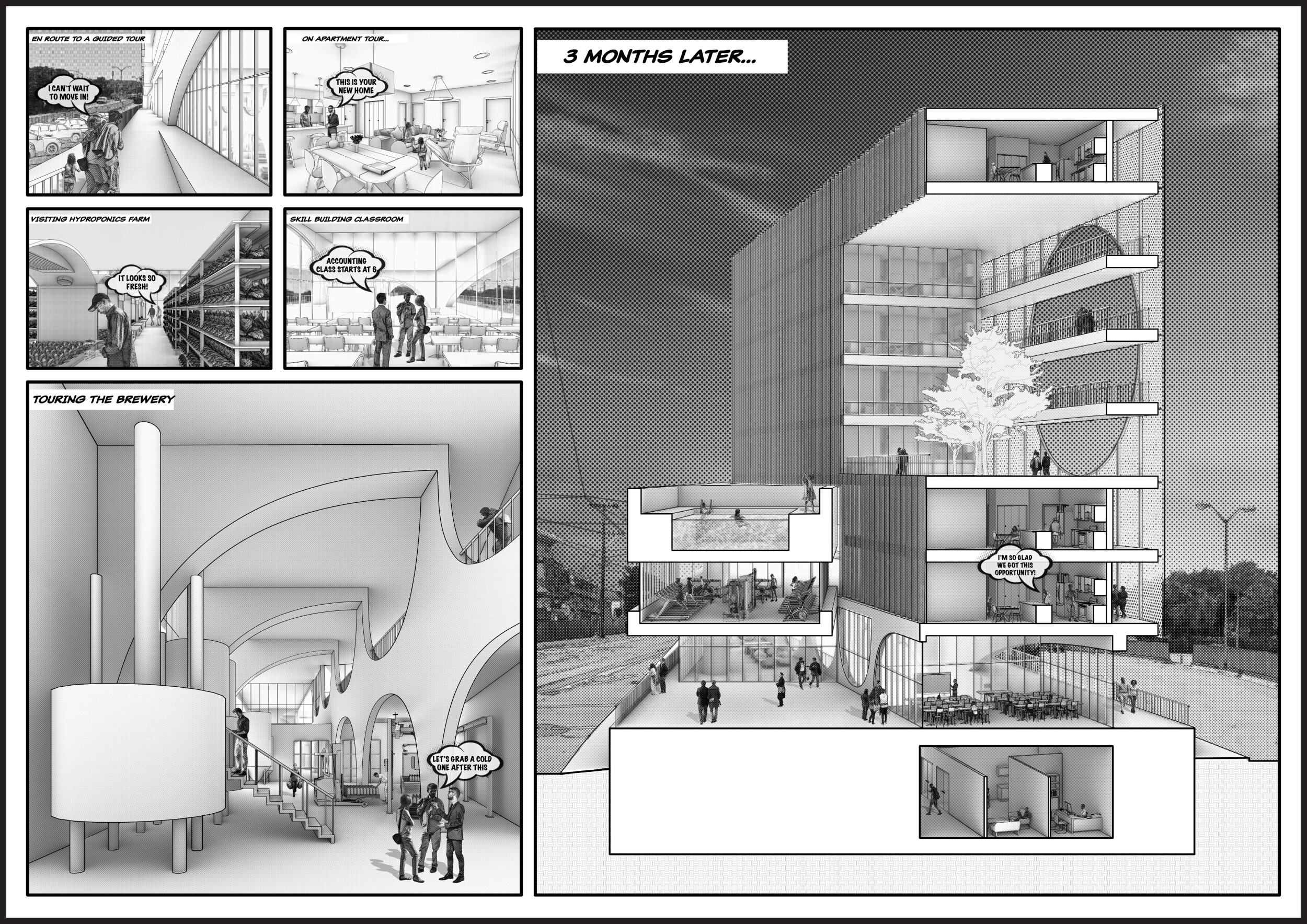Architecture project // Community Hub Featuring Modular Units and ...