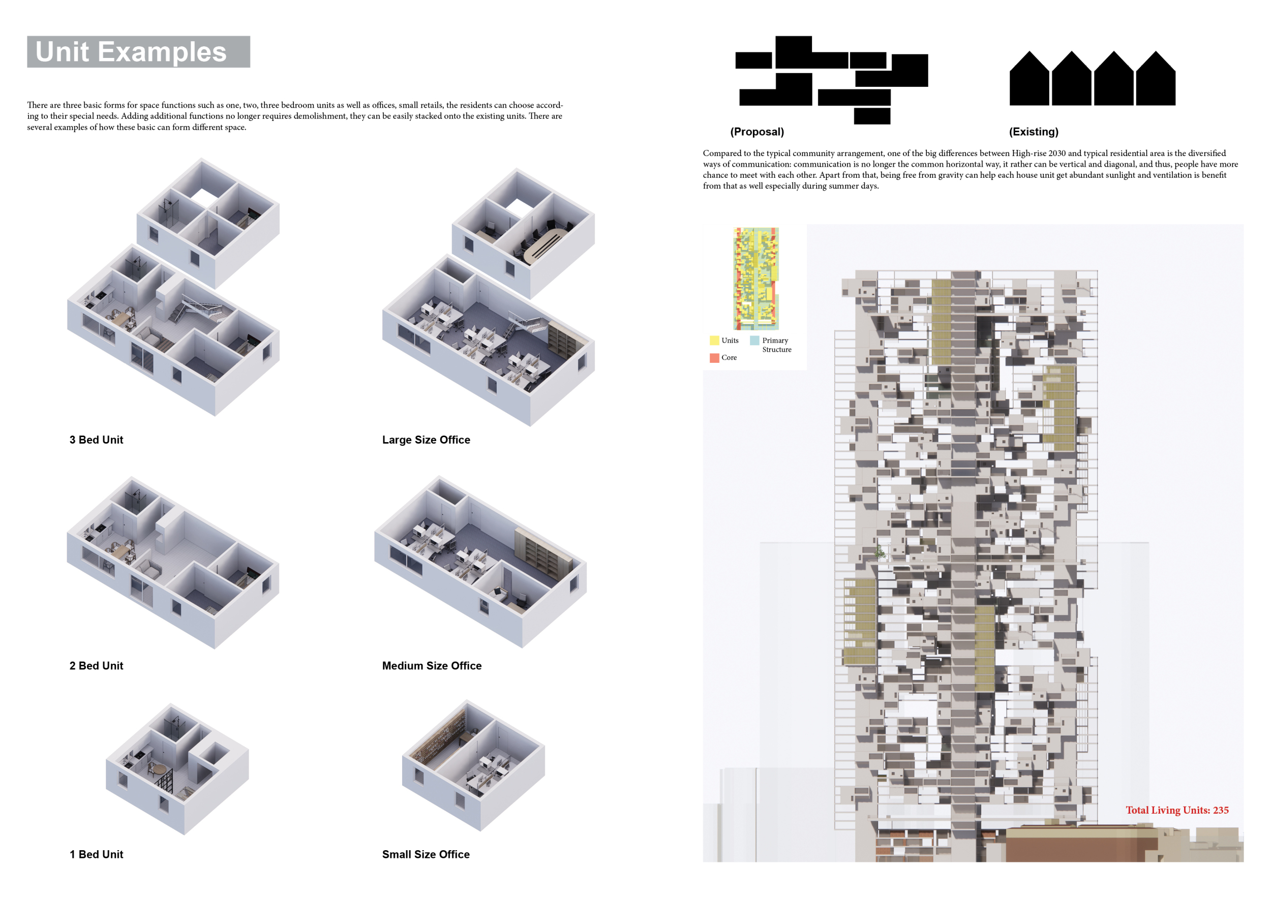 Architecture project // Flexible Living Spaces Integrated in Cross ...