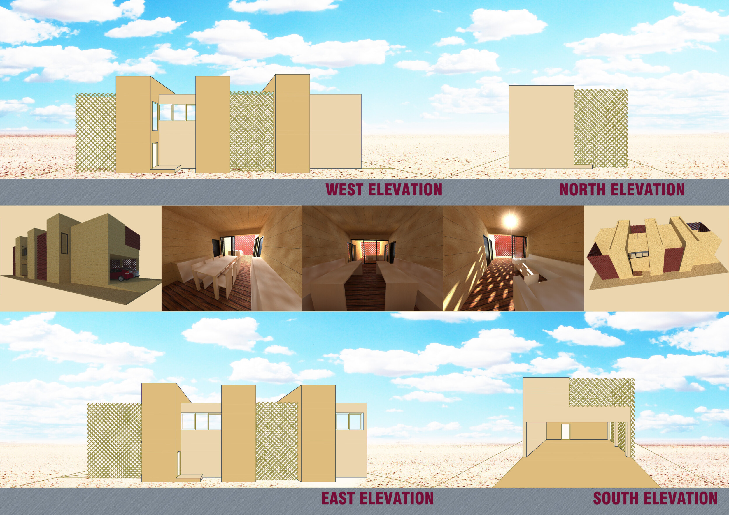 Architecture project // Thermal Brick Enclosure with Natural Wood ...