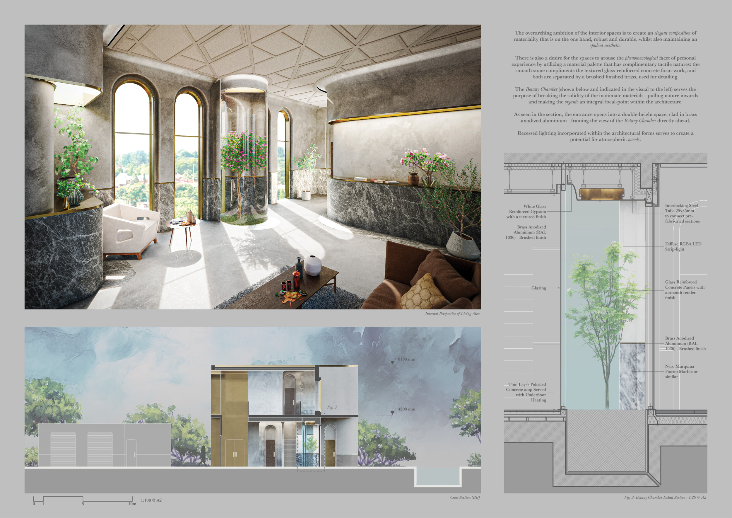 Architecture project // Brass Accents and Integrated Botany Chamber ...