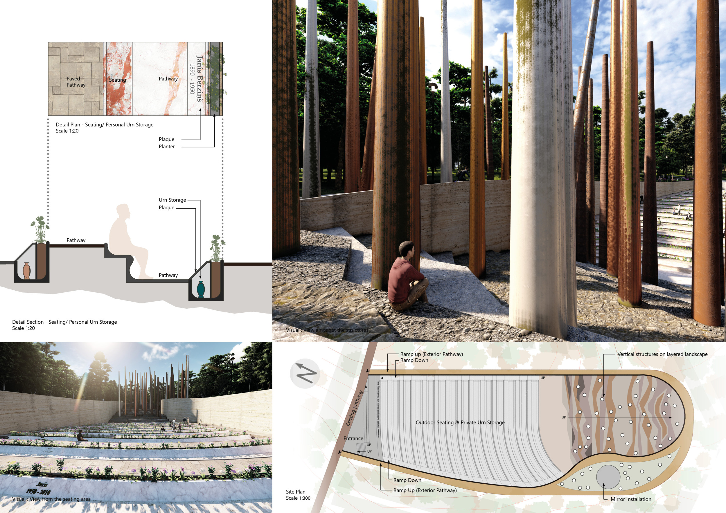 Architecture project // Weathering Concrete Columns with Reflective ...