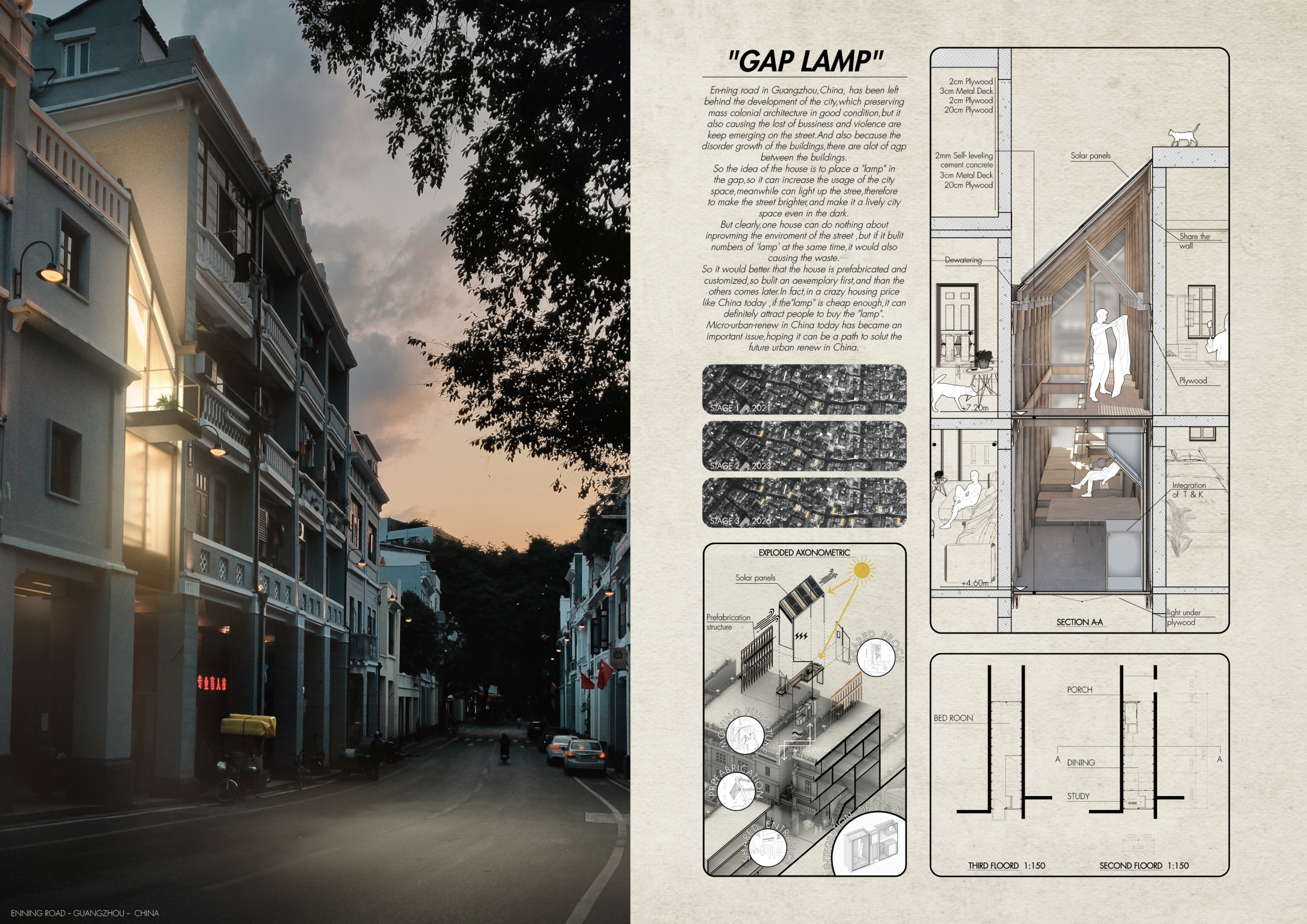 Architecture project // Illuminated Gaps with Solar Panels and Plywood ...