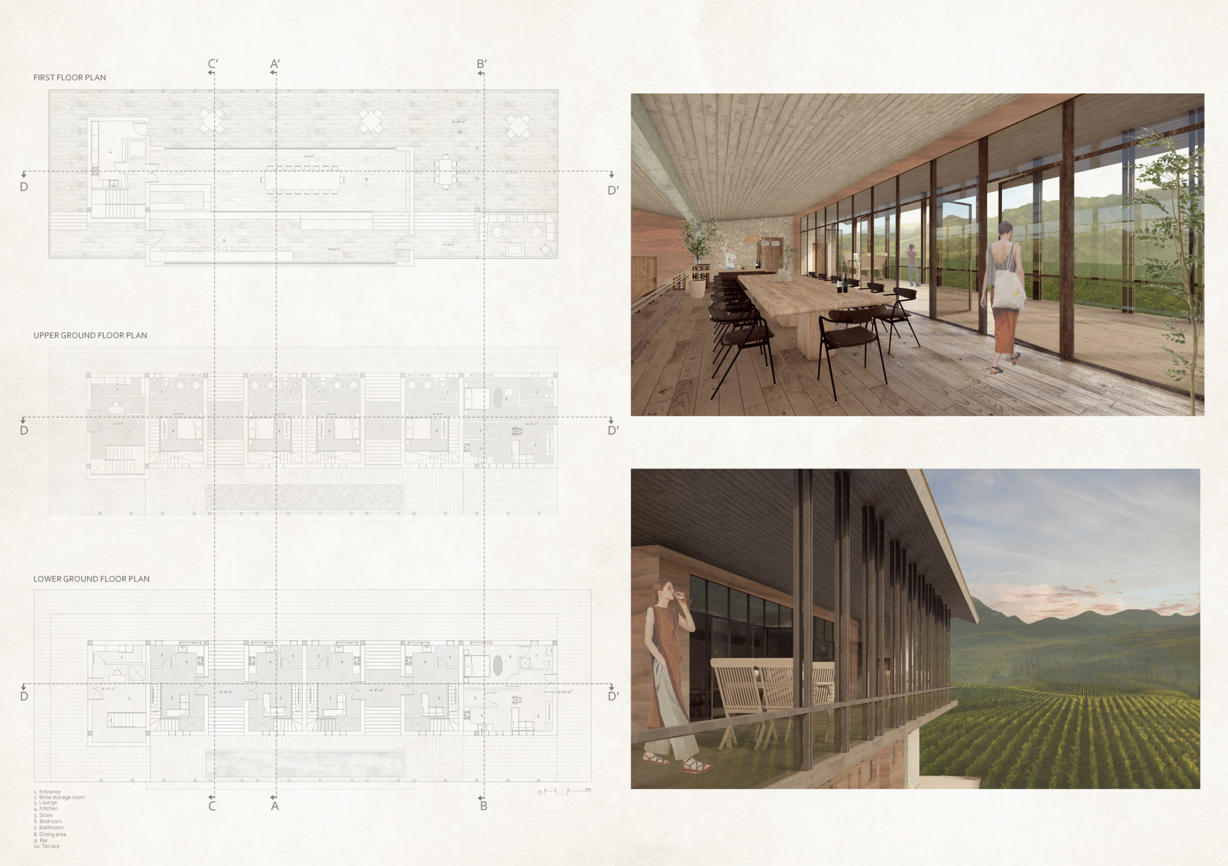 Architecture project // Rammed Earth Walls Framing Panoramic Vineyard ...