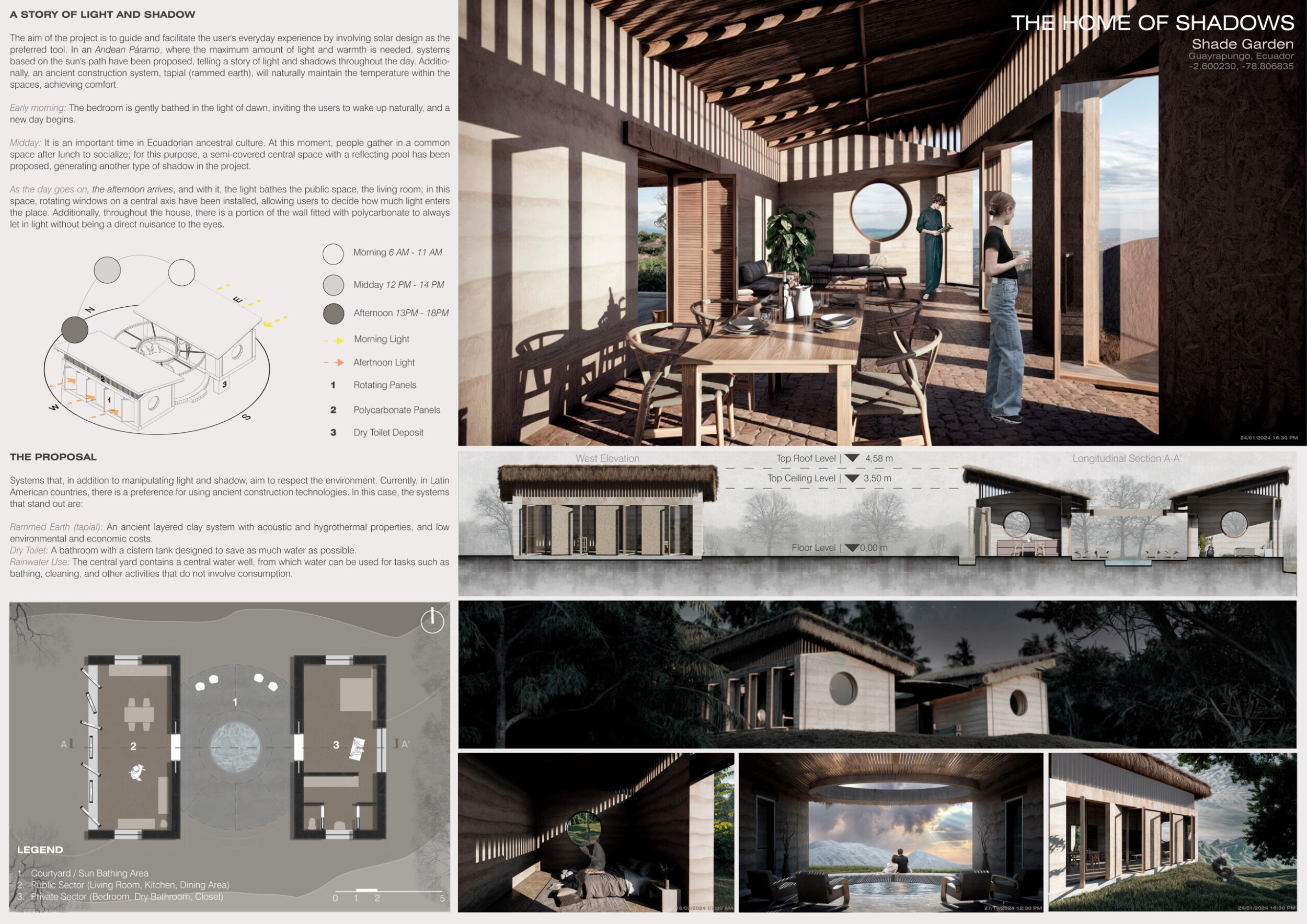 Architecture project // Rammed Earth Walls and Rotating Panels Create ...