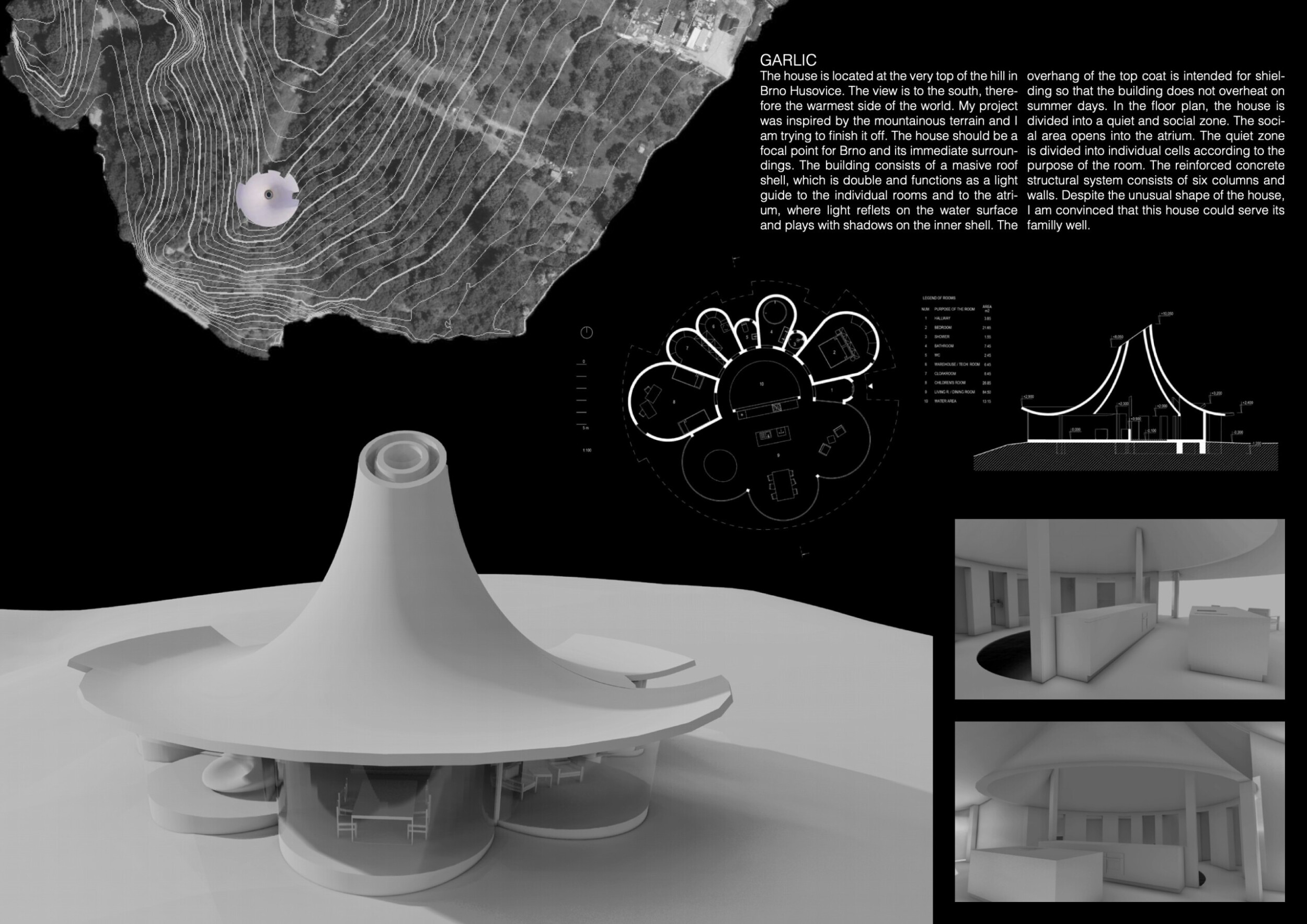 Architecture project // Large Roof Shell Crafted with Concrete and ...