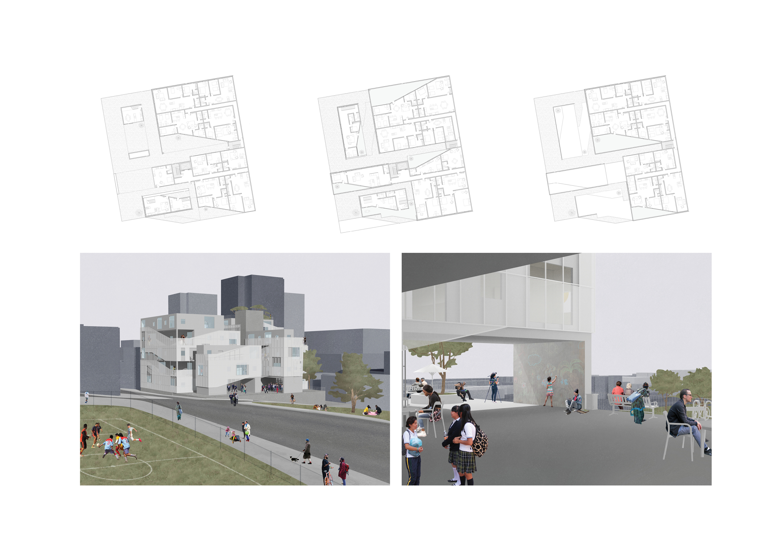 Architecture project // Concrete Podiums and Public Pathways Enhancing ...