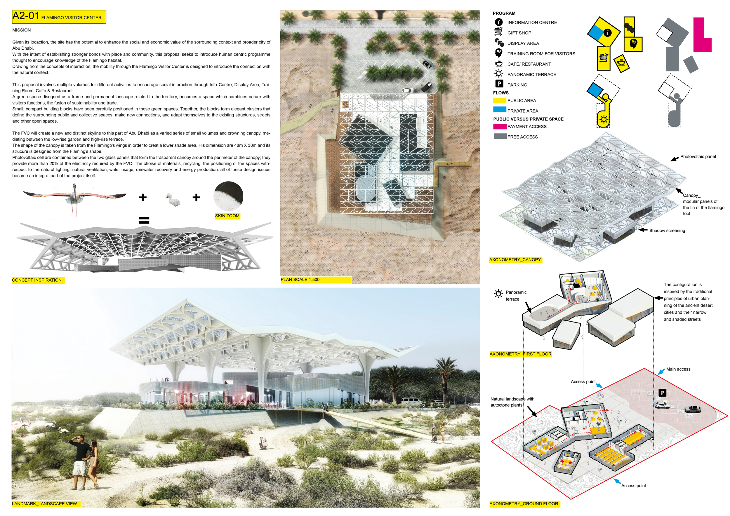 Architecture project // Elevated Canopy Structure Featuring Modular Panels and Interactive ...