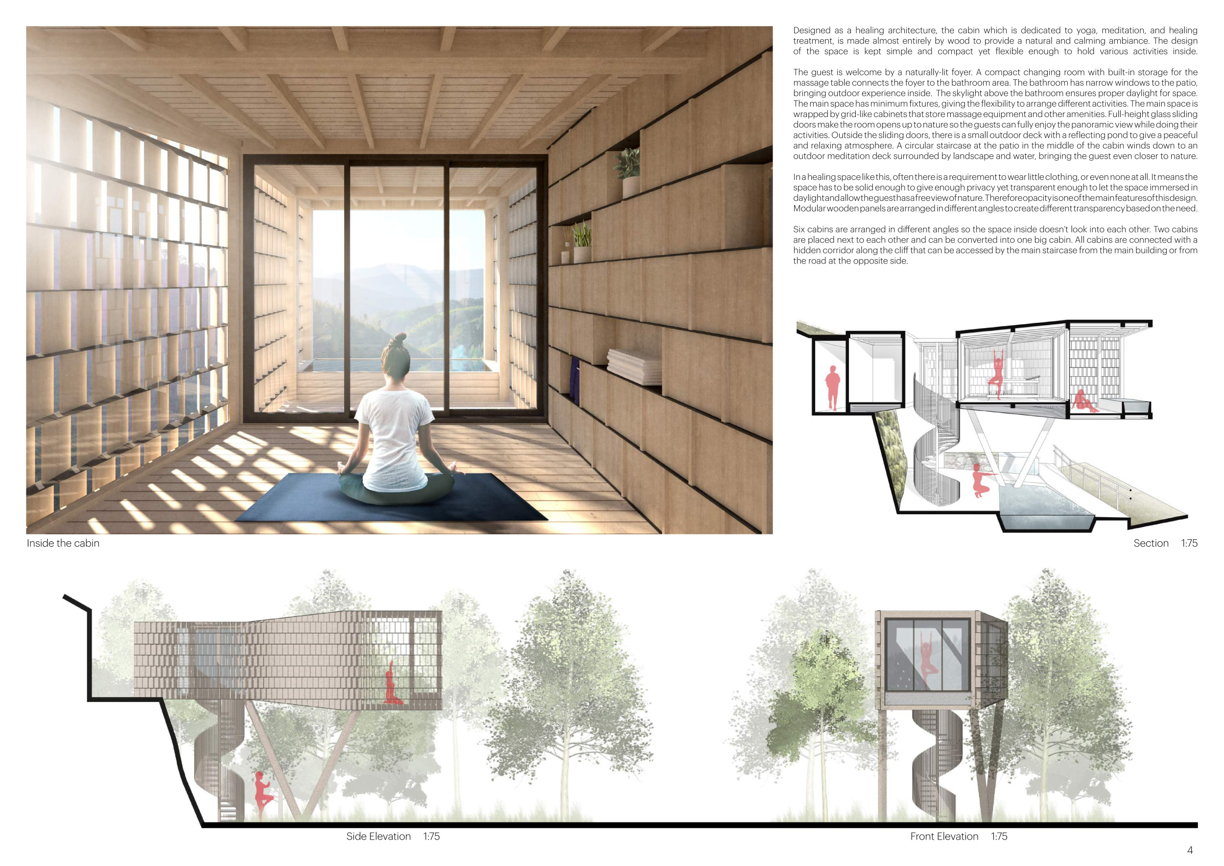 Architecture project // Elevated Cabins with Modular Panels Nestled in ...