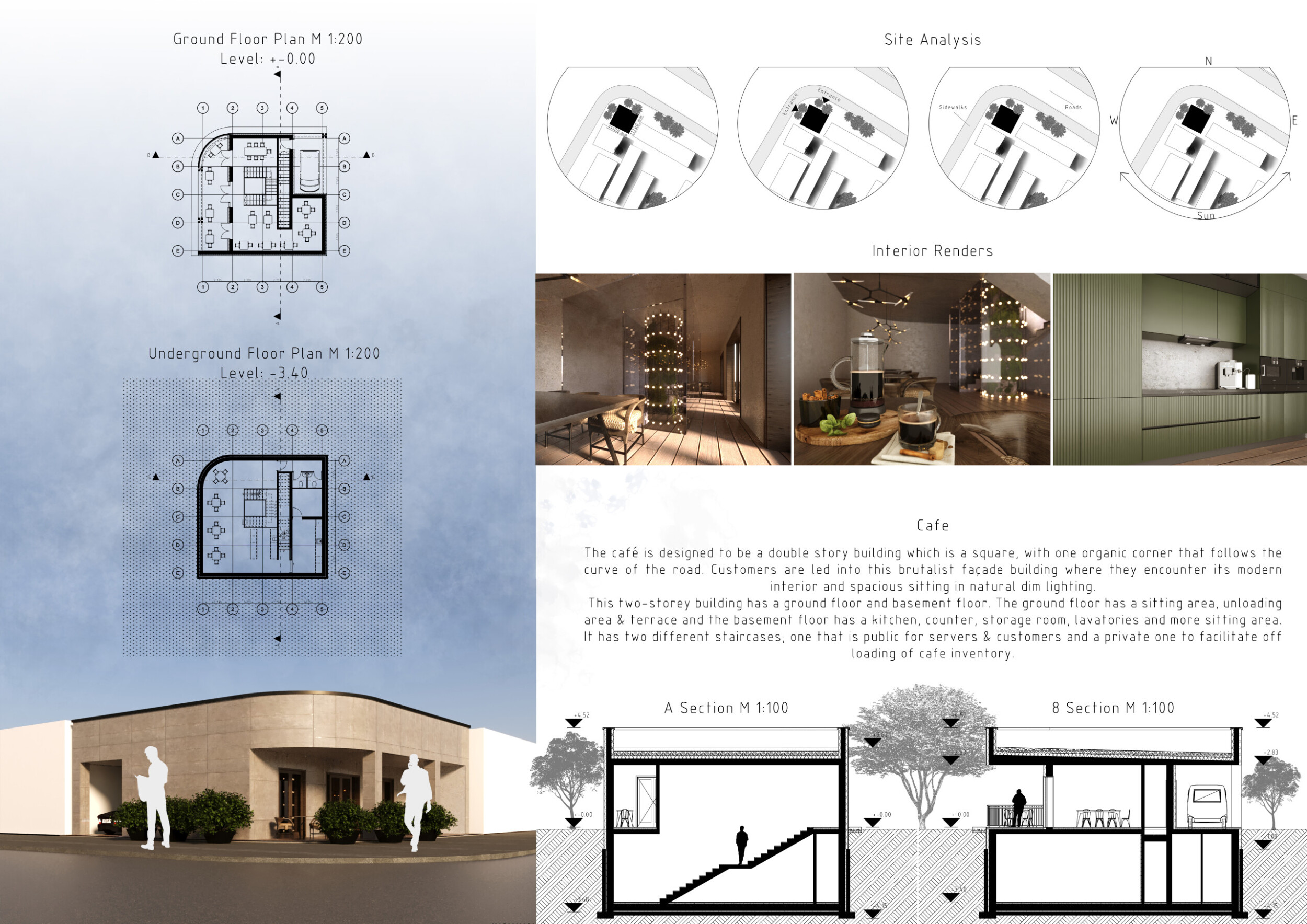 Architecture project // Charred Wood Facade and Diagonal Modular Spaces ...