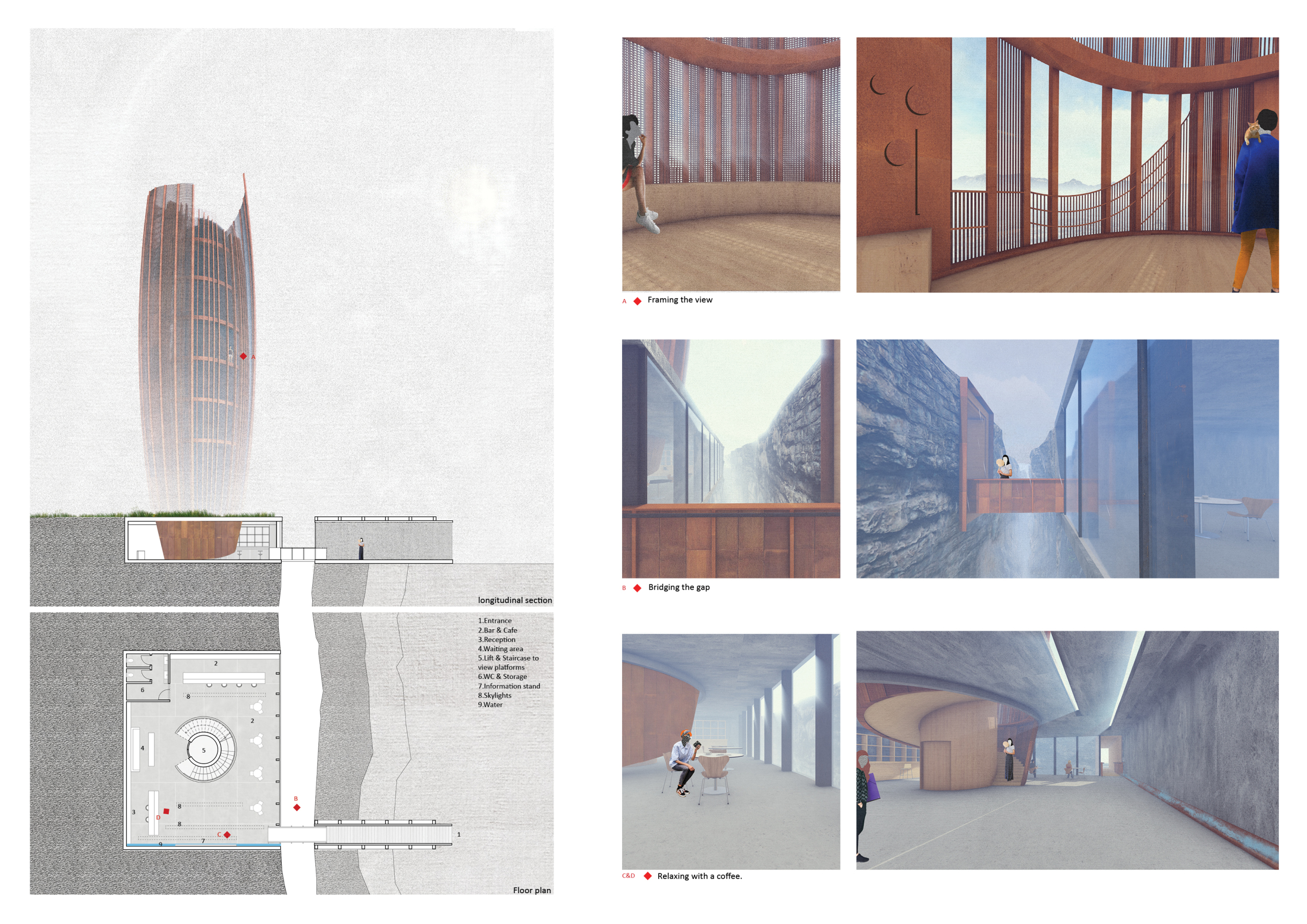Architecture project // Corten Steel Tower Bridging Tectonic Landscapes ...
