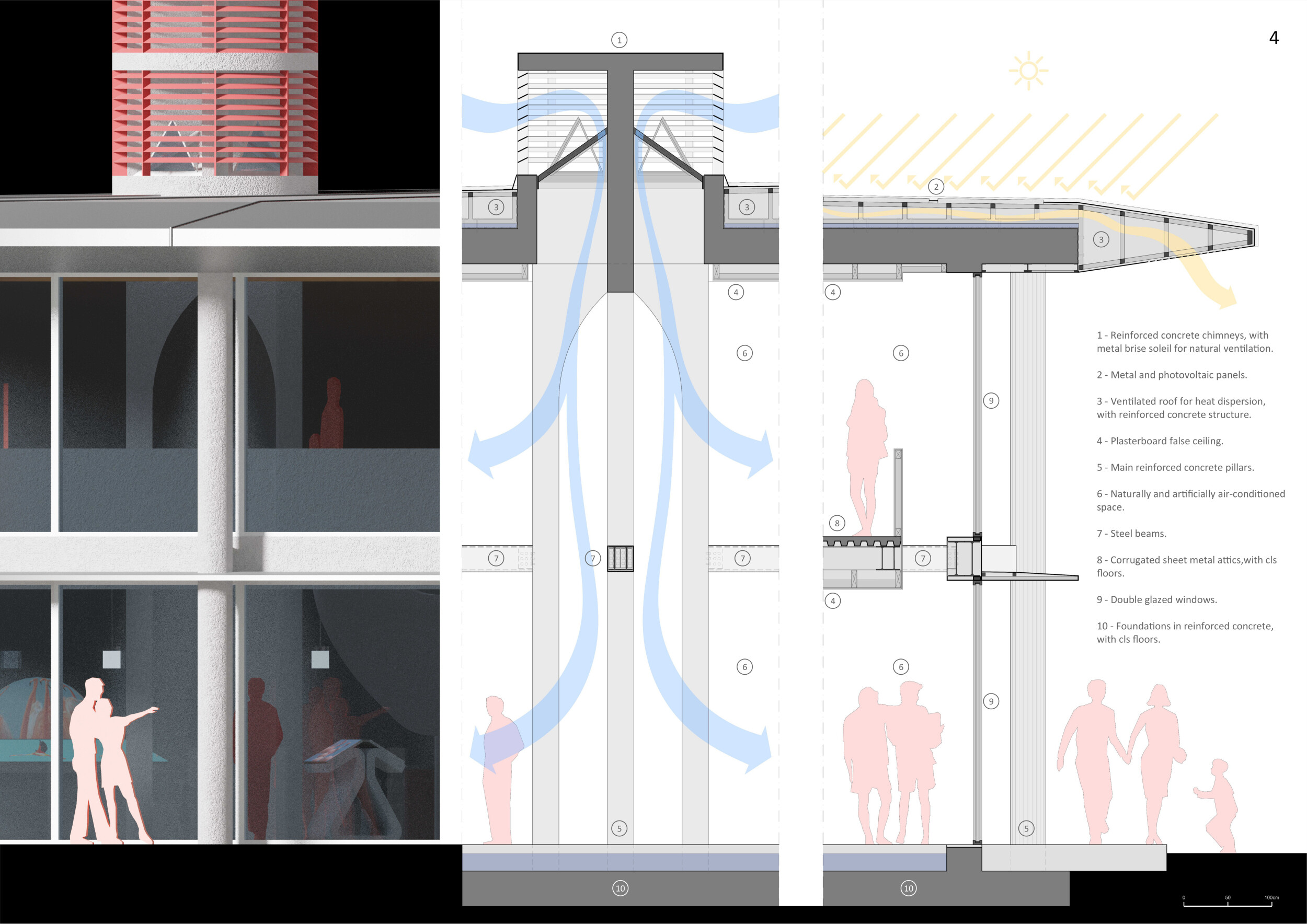 Architecture project // Chimney Ventilation and Glazed Form in ...