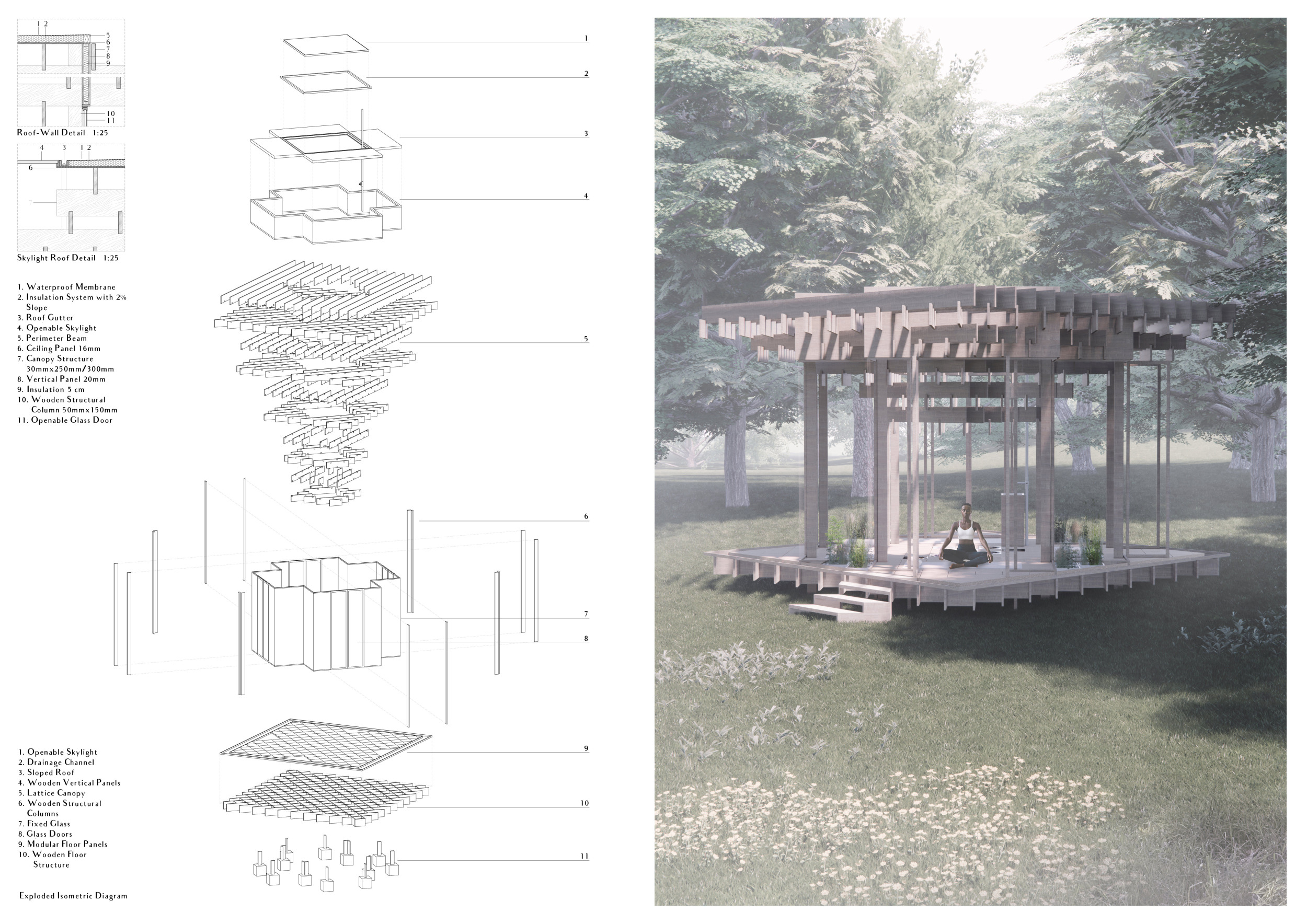 Architecture project // Kauri Cone Inspired Retreat with Lattice Roof ...