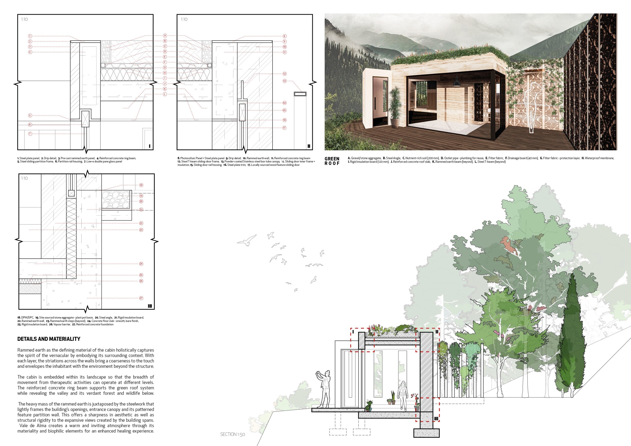 Architecture project // Rammed Earth Structure with Operable Partitions ...