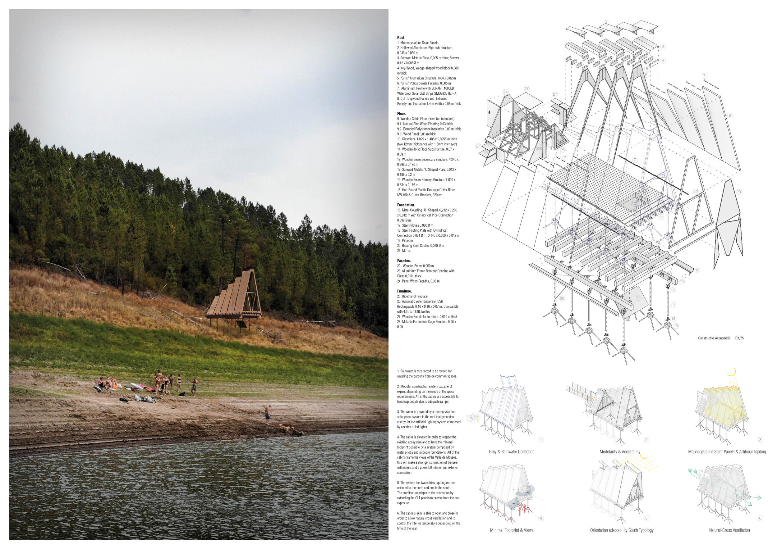 Architecture project // Elevated Meditation Cabins with Cross-Laminated ...