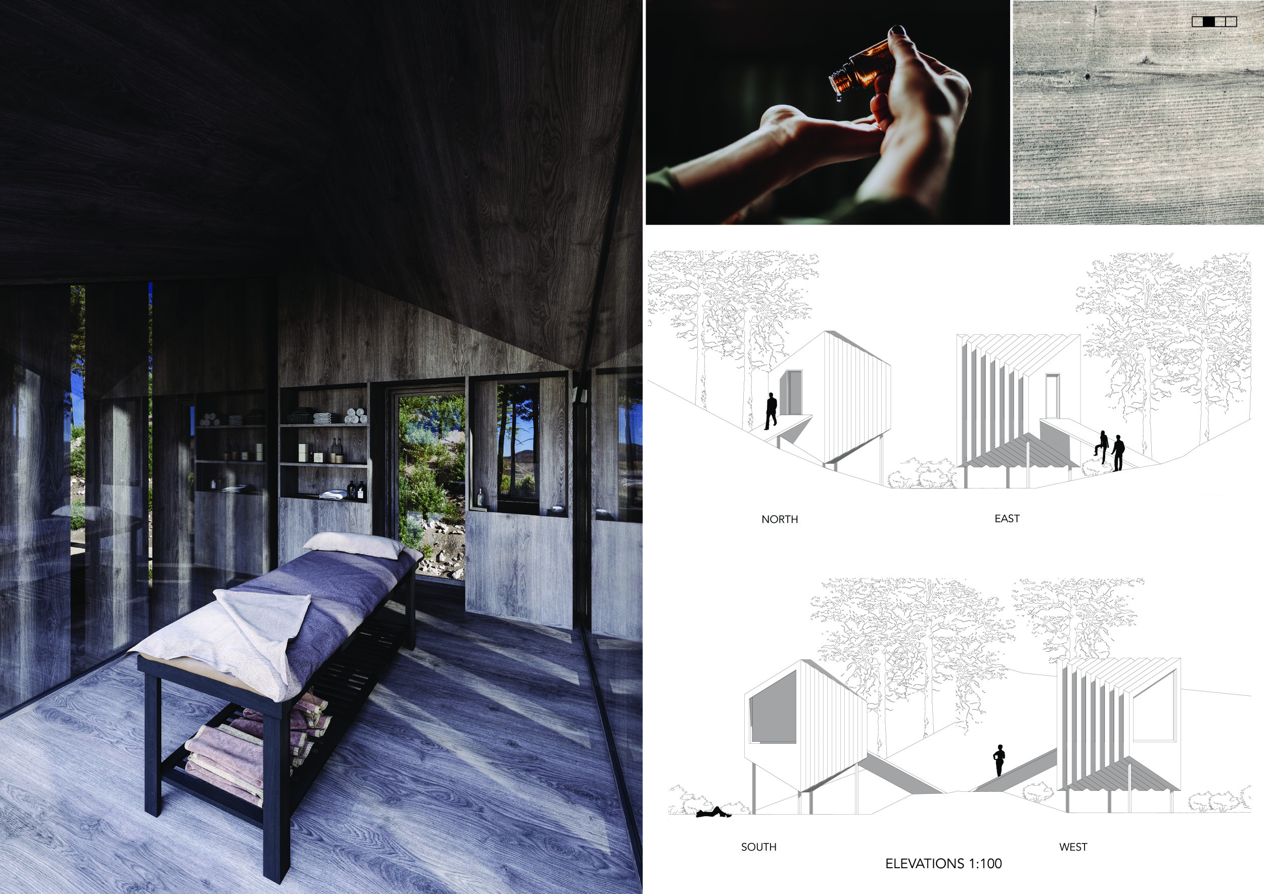 Architecture project // Asymmetrical Cabins Supported by Cross ...