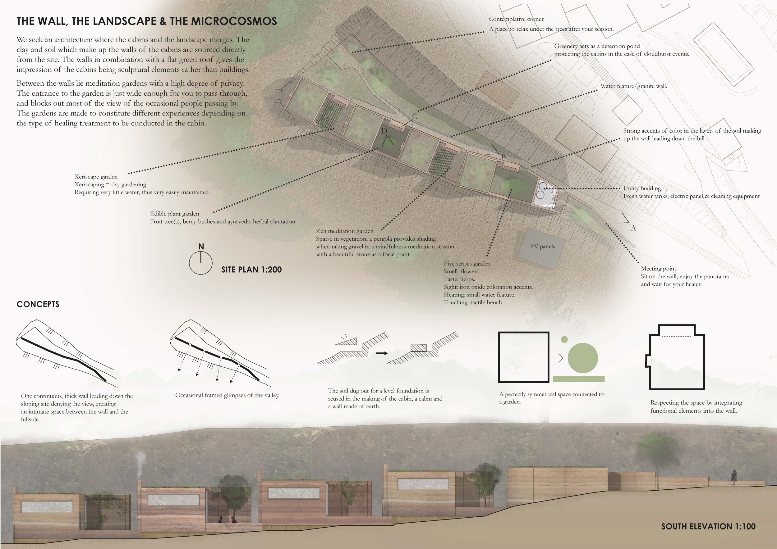 Architecture project // Rammed Earth Cabins Emphasizing Natural Light ...