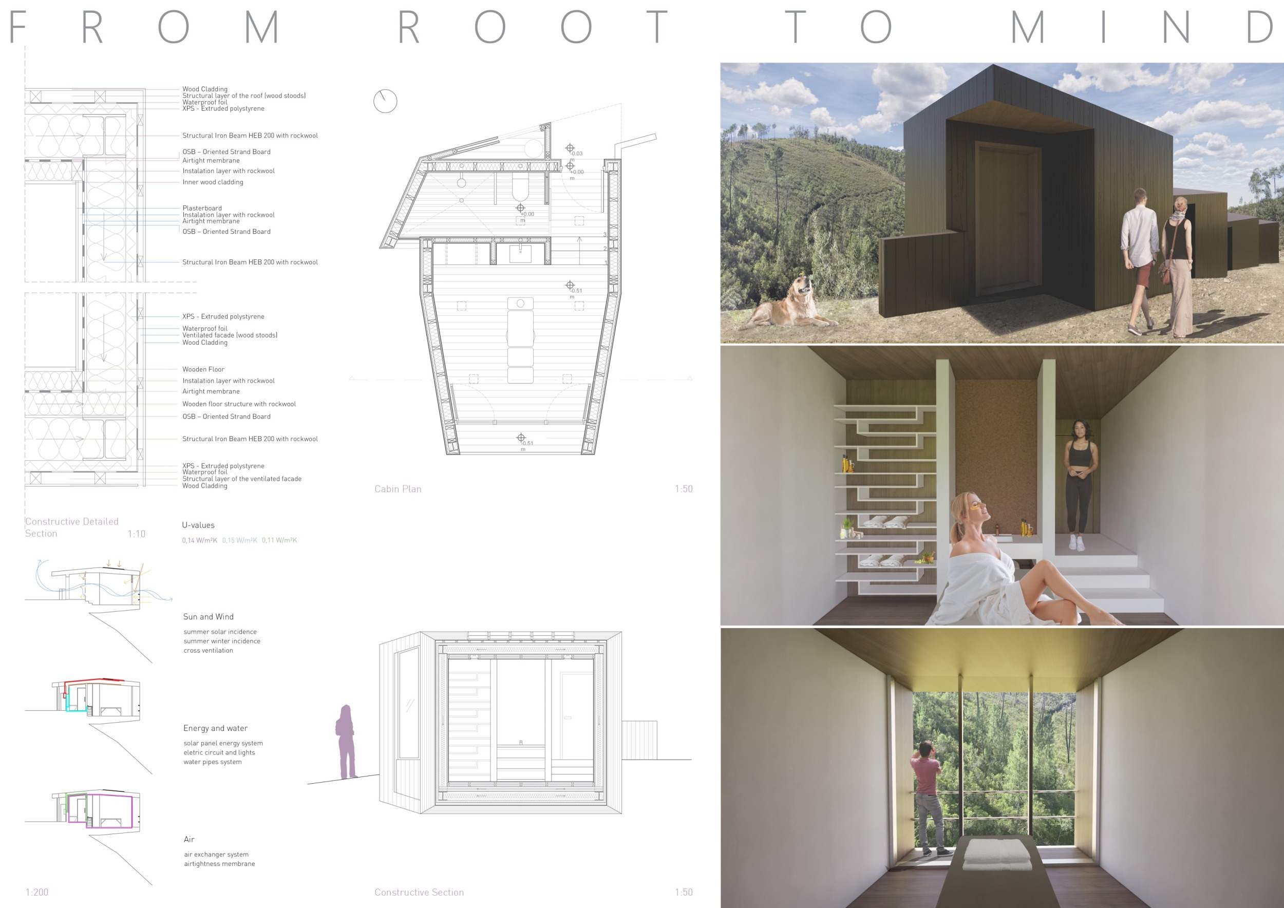 Architecture project // Wood Cladding Retreat with Slope Integration ...