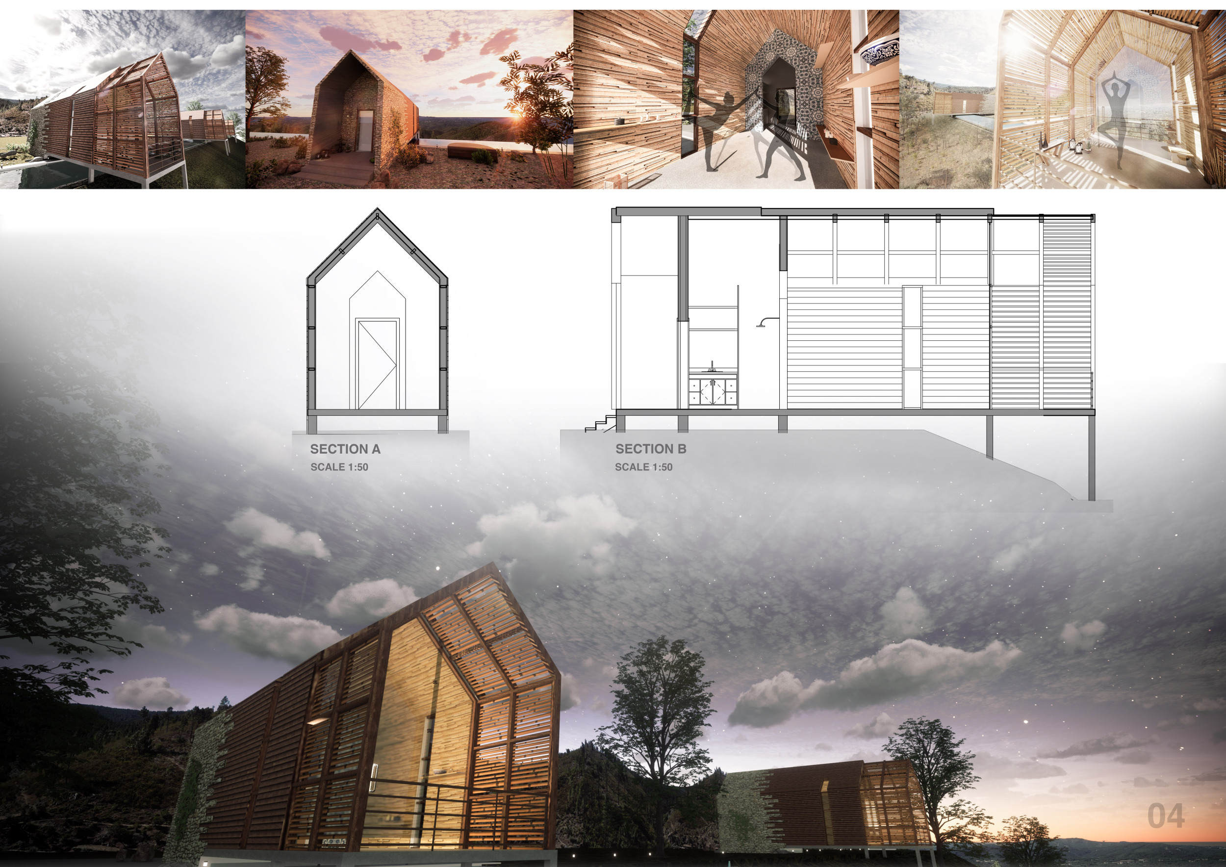 Architecture project // Cave-Like Retreat Featuring Stone and Bamboo ...