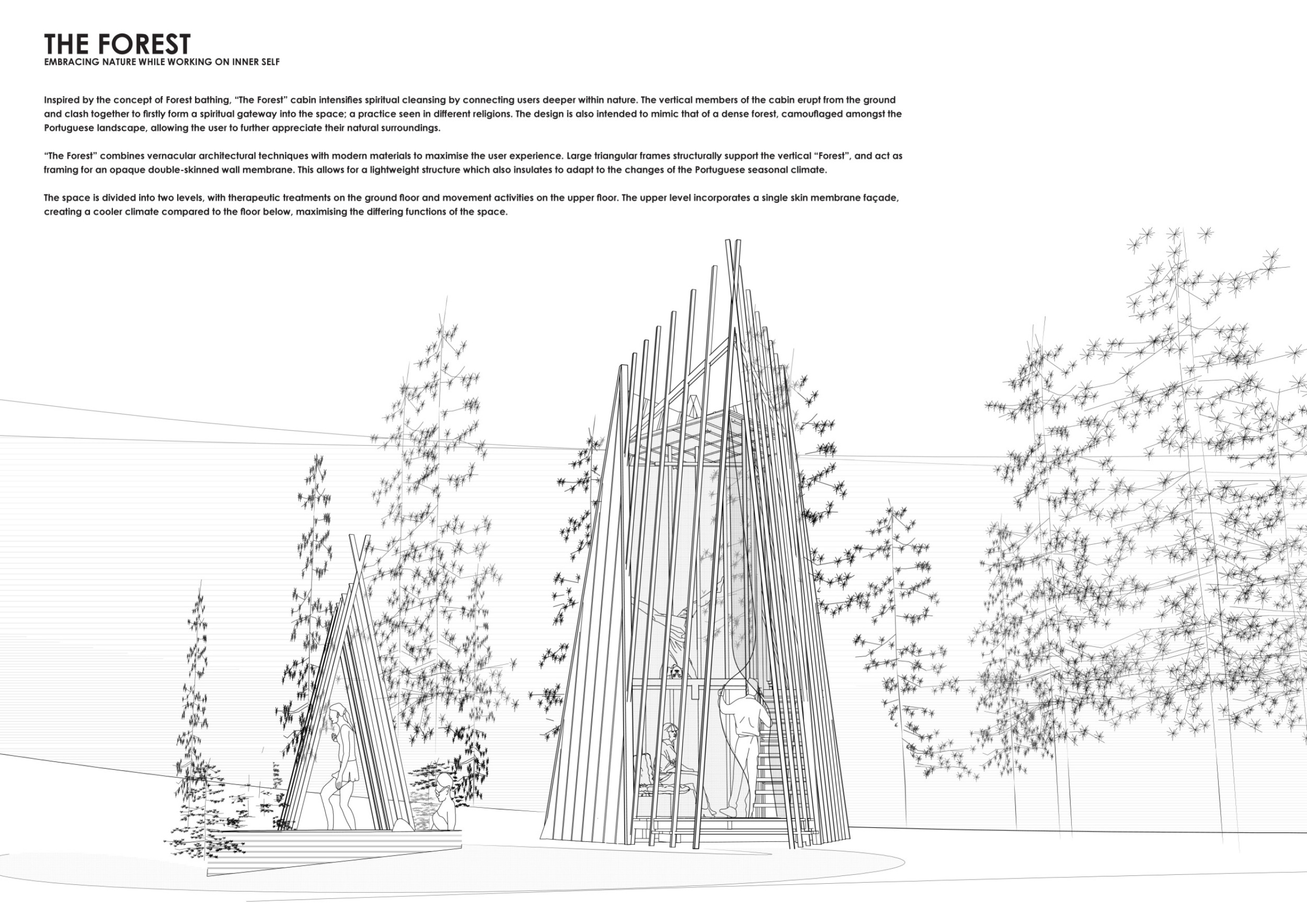 Architecture project // Membrane Façade and Triangular Frames Creating ...