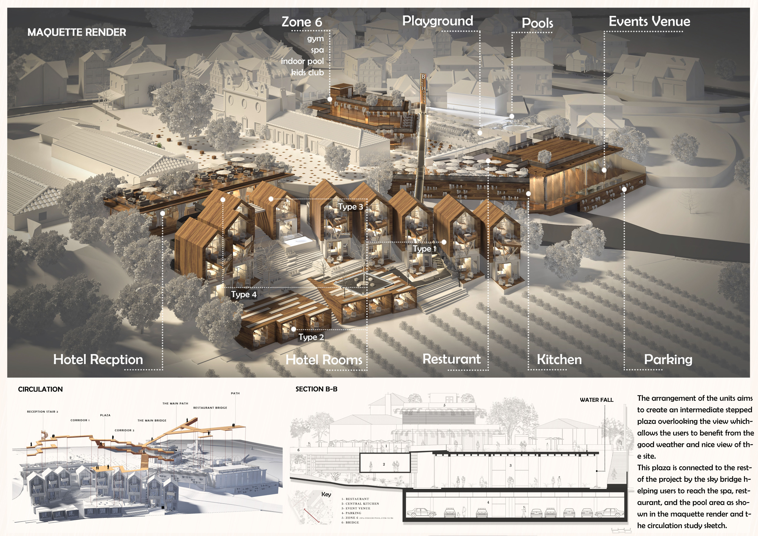 Architecture project // Stepped Brick and Wood Units Creating Community ...