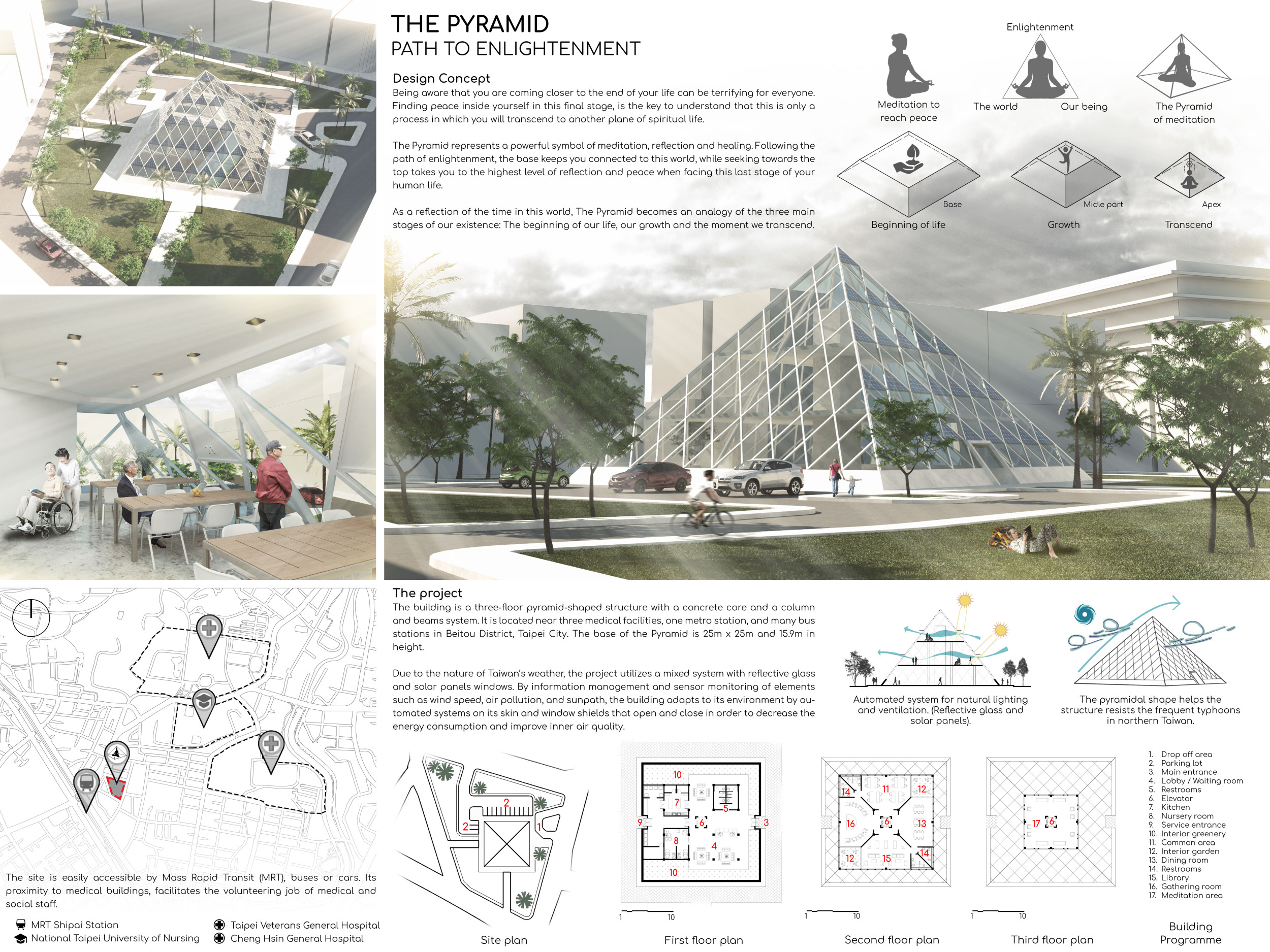 Architecture project // Reflective Glass and Solar Panels Defining a ...