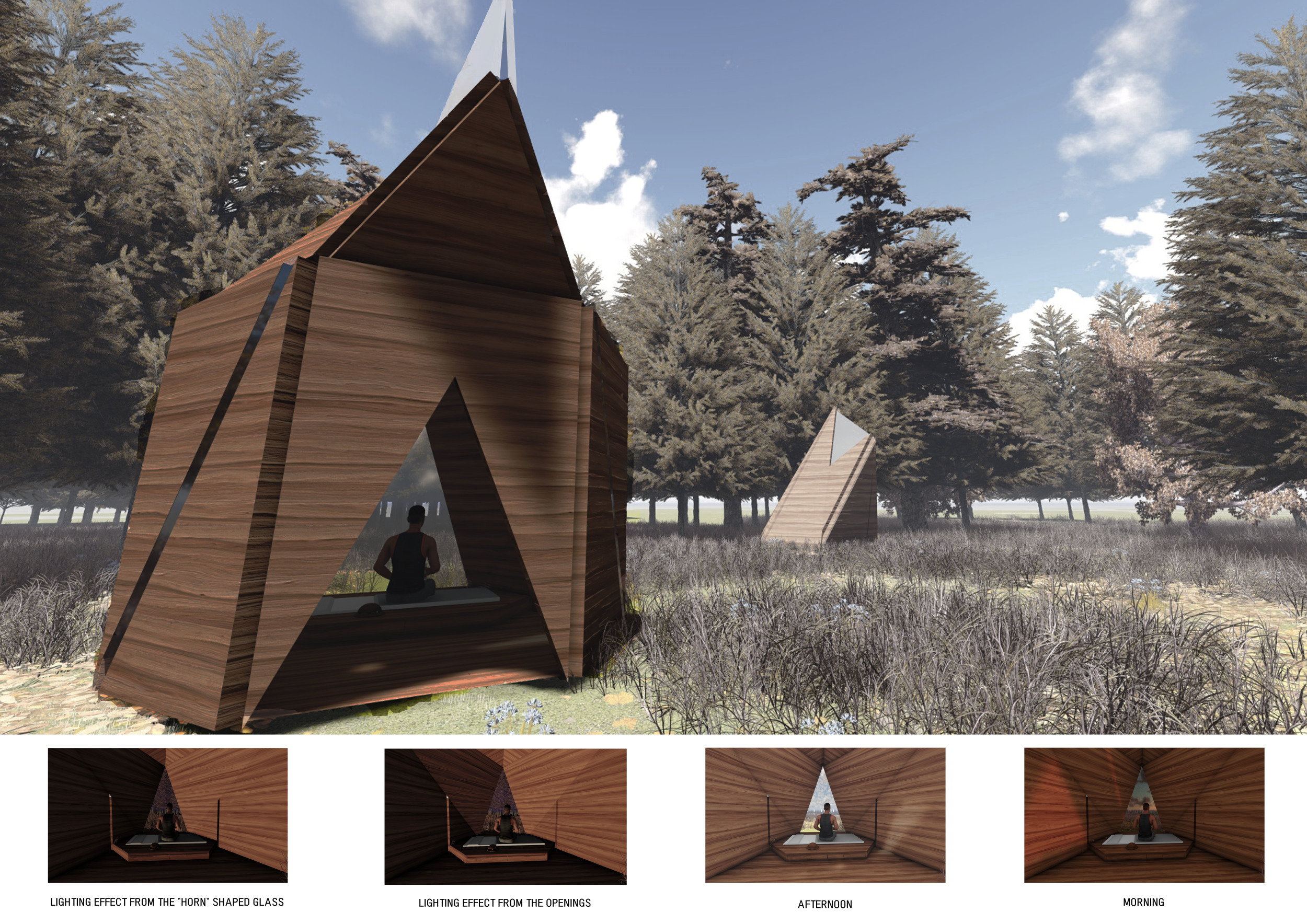 Architecture project // Reflective Glass Horn Integrating Tranquility ...