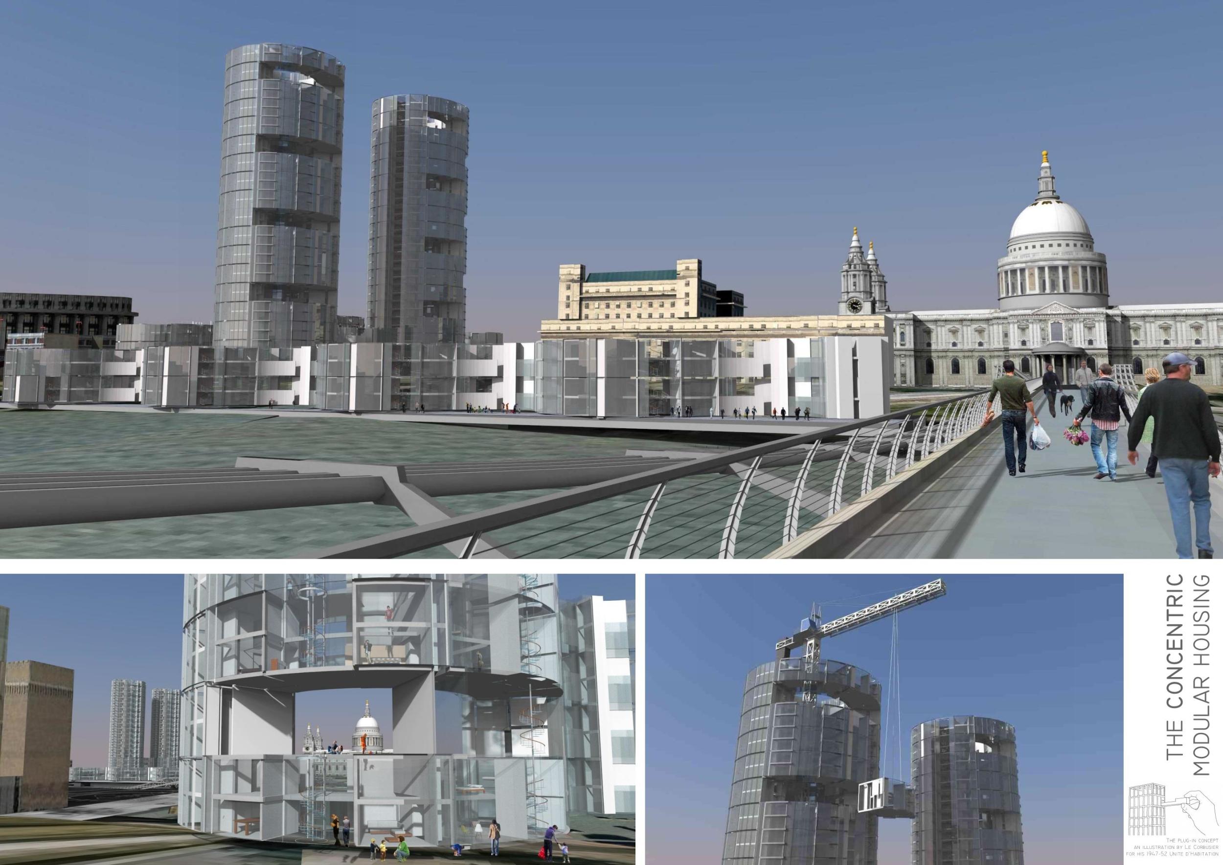 Architecture project // Composite Utility Housing Along the Thames with ...