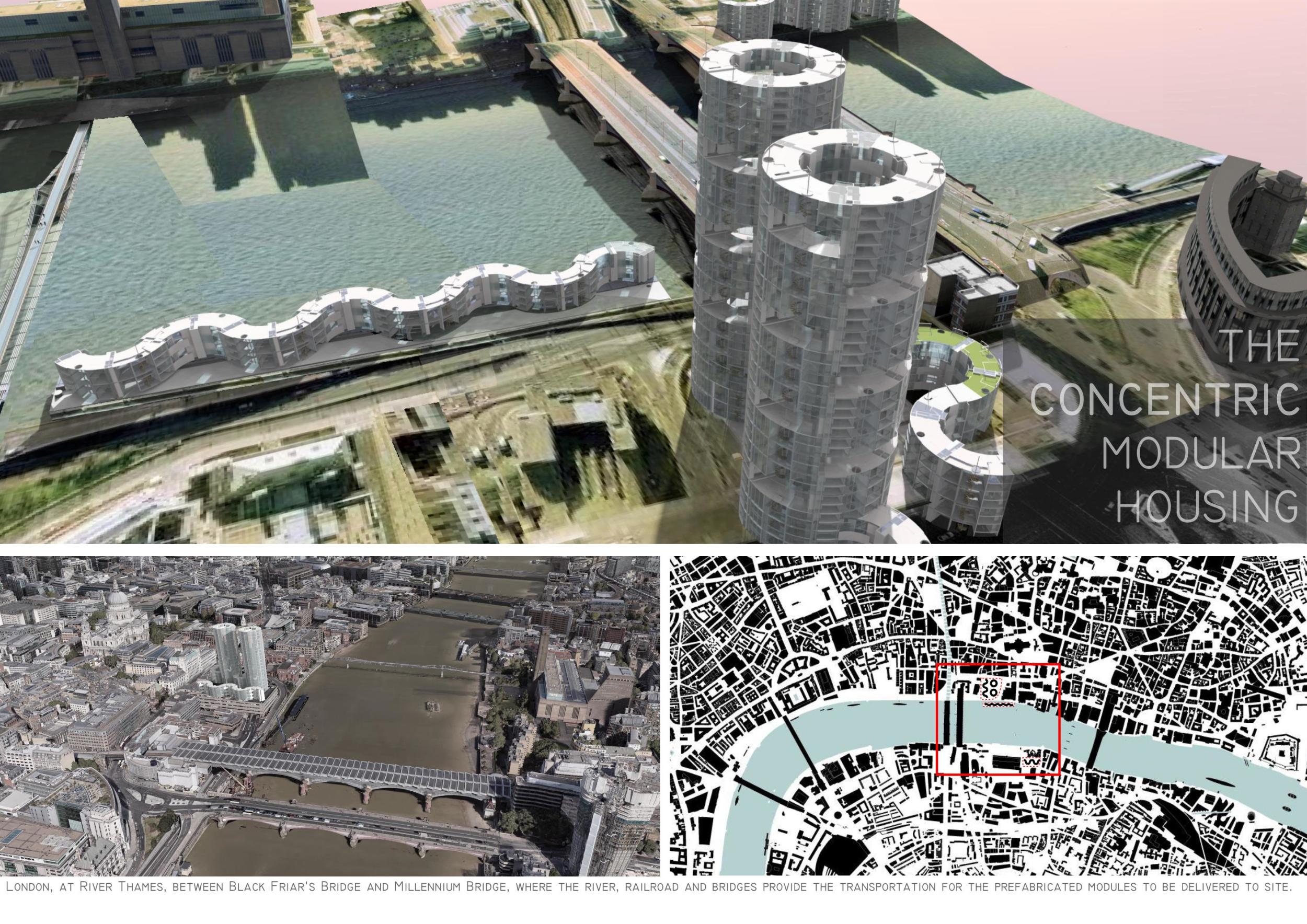 Architecture project // Composite Utility Housing Along the Thames with ...