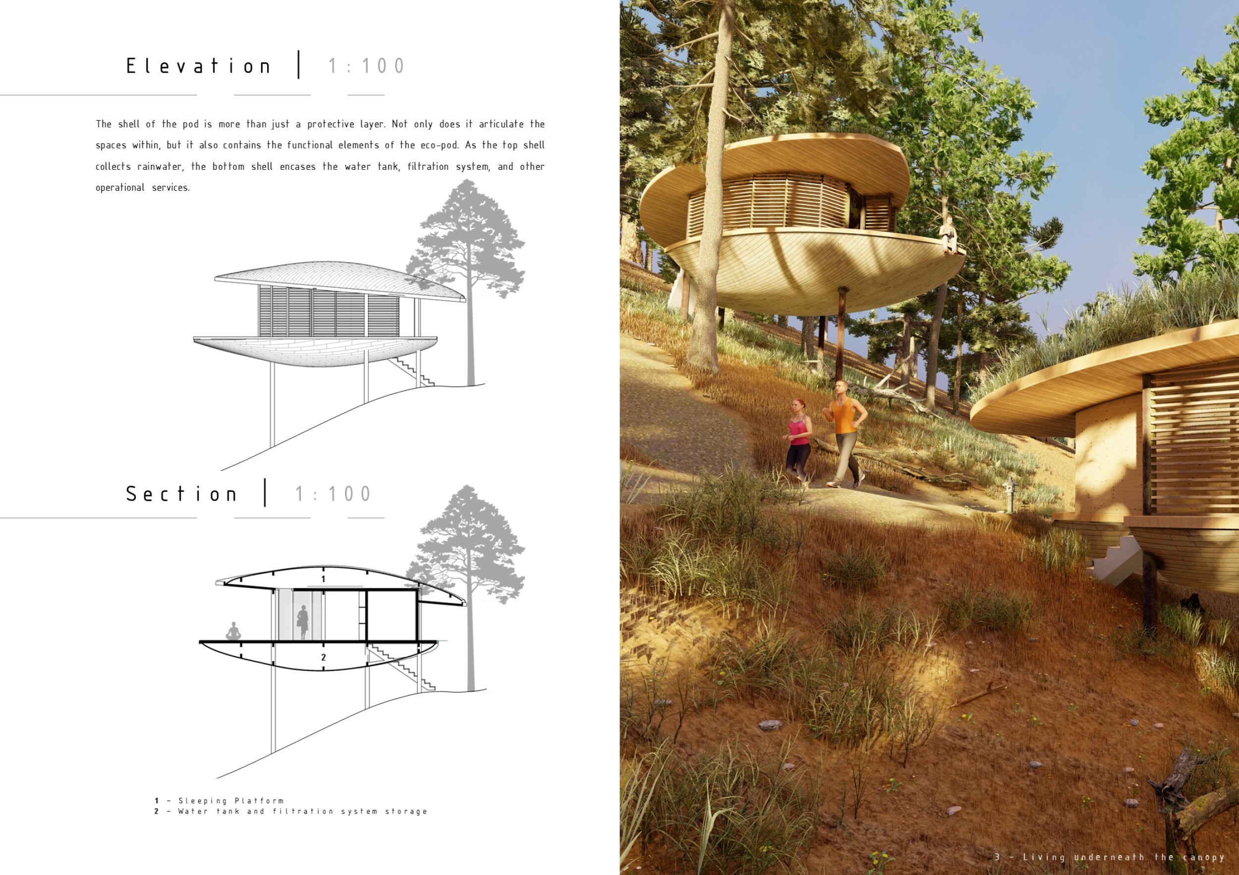 Architecture project // Pods Crafted from Agro-Waste in a Pine Forest ...