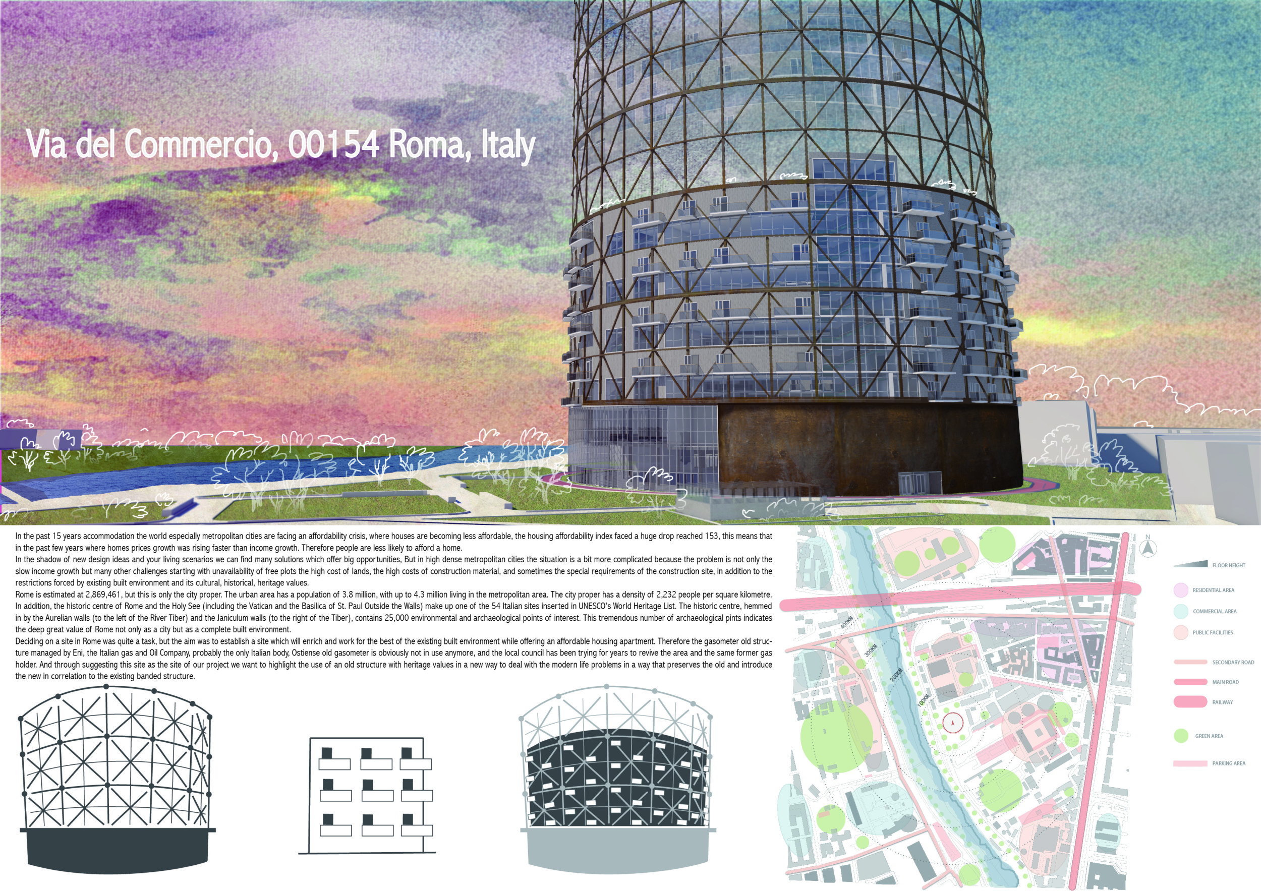 Architecture project // Repurposed Gasometer Housing Fostering ...