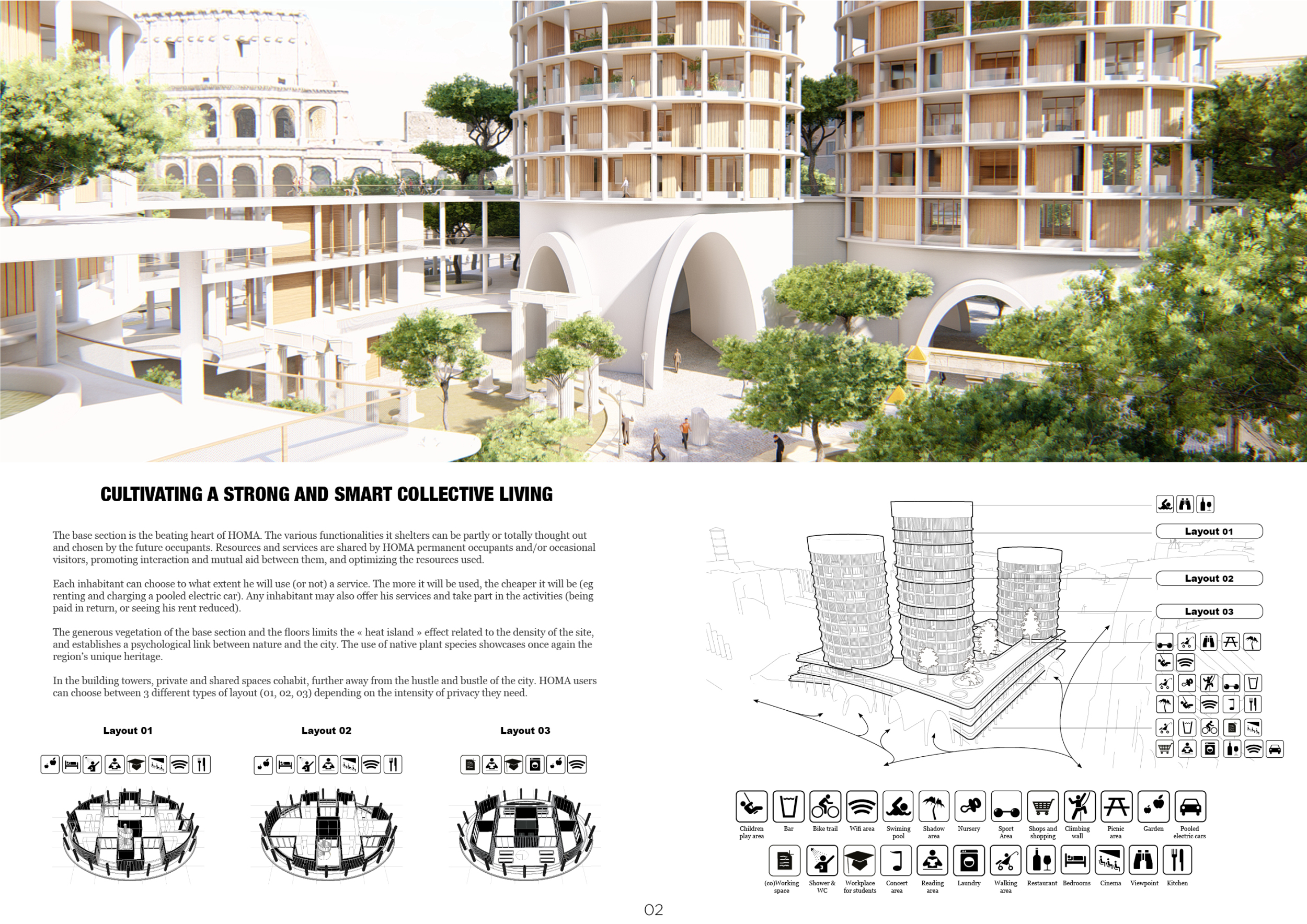 Architecture project // Curvilinear Structures with Vertical Gardens ...