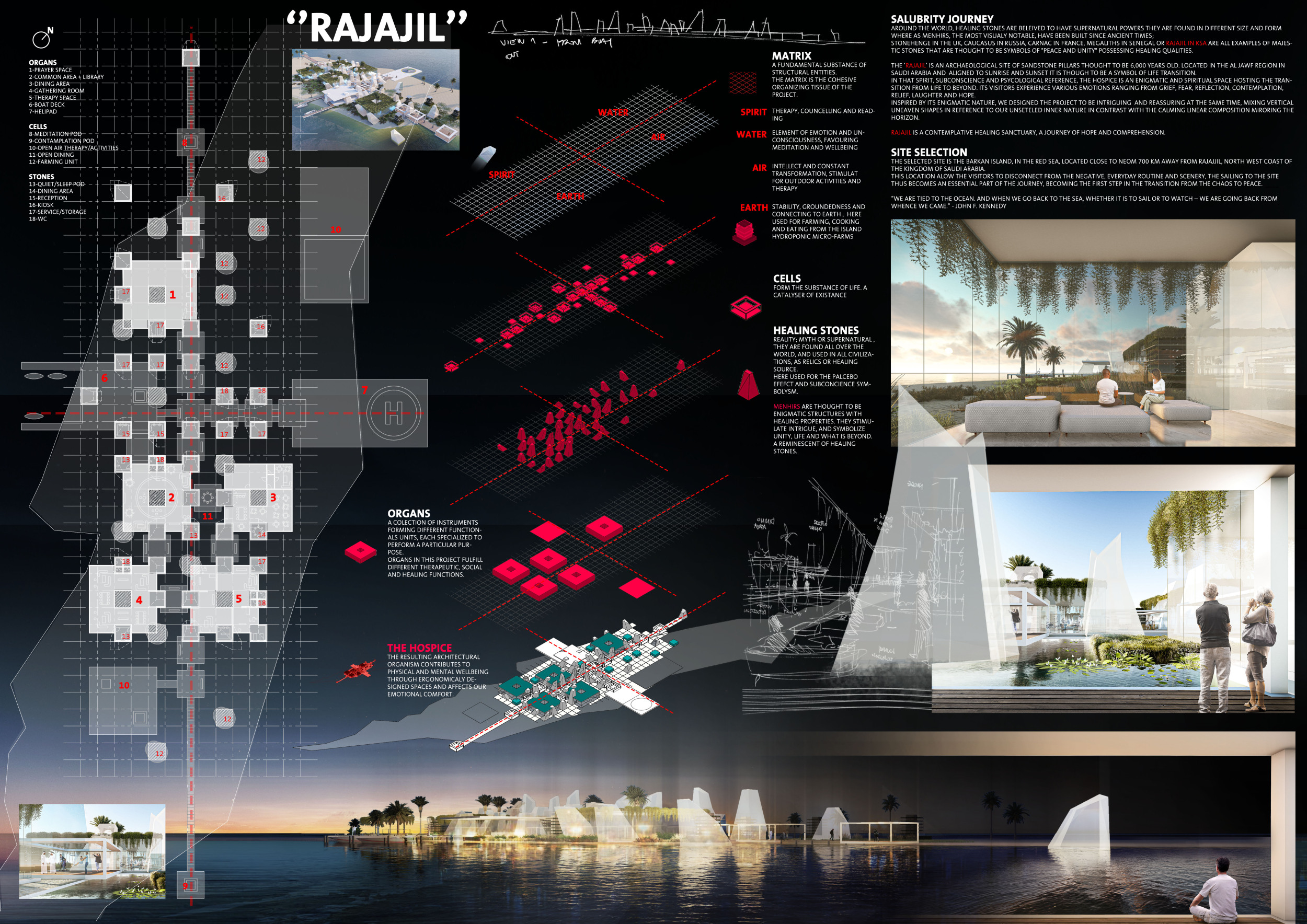 Architecture project // Healing Spaces with Meditation Pods and Open ...