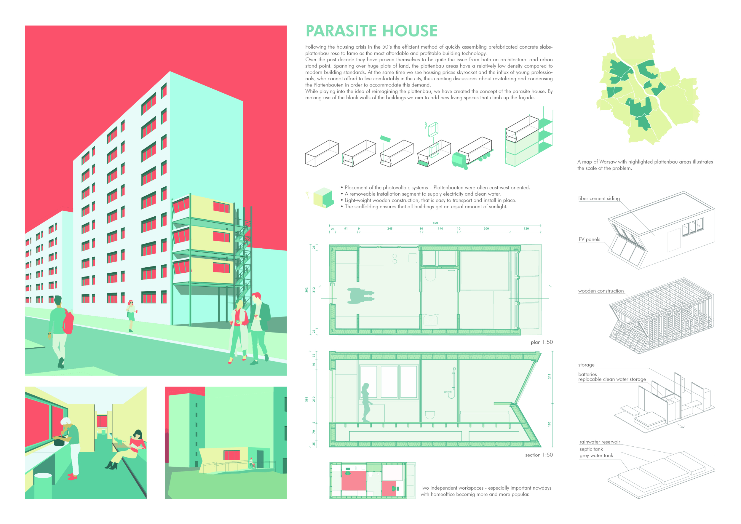 Architecture project // Vertical Expansion with Fiber Cement and Wooden ...