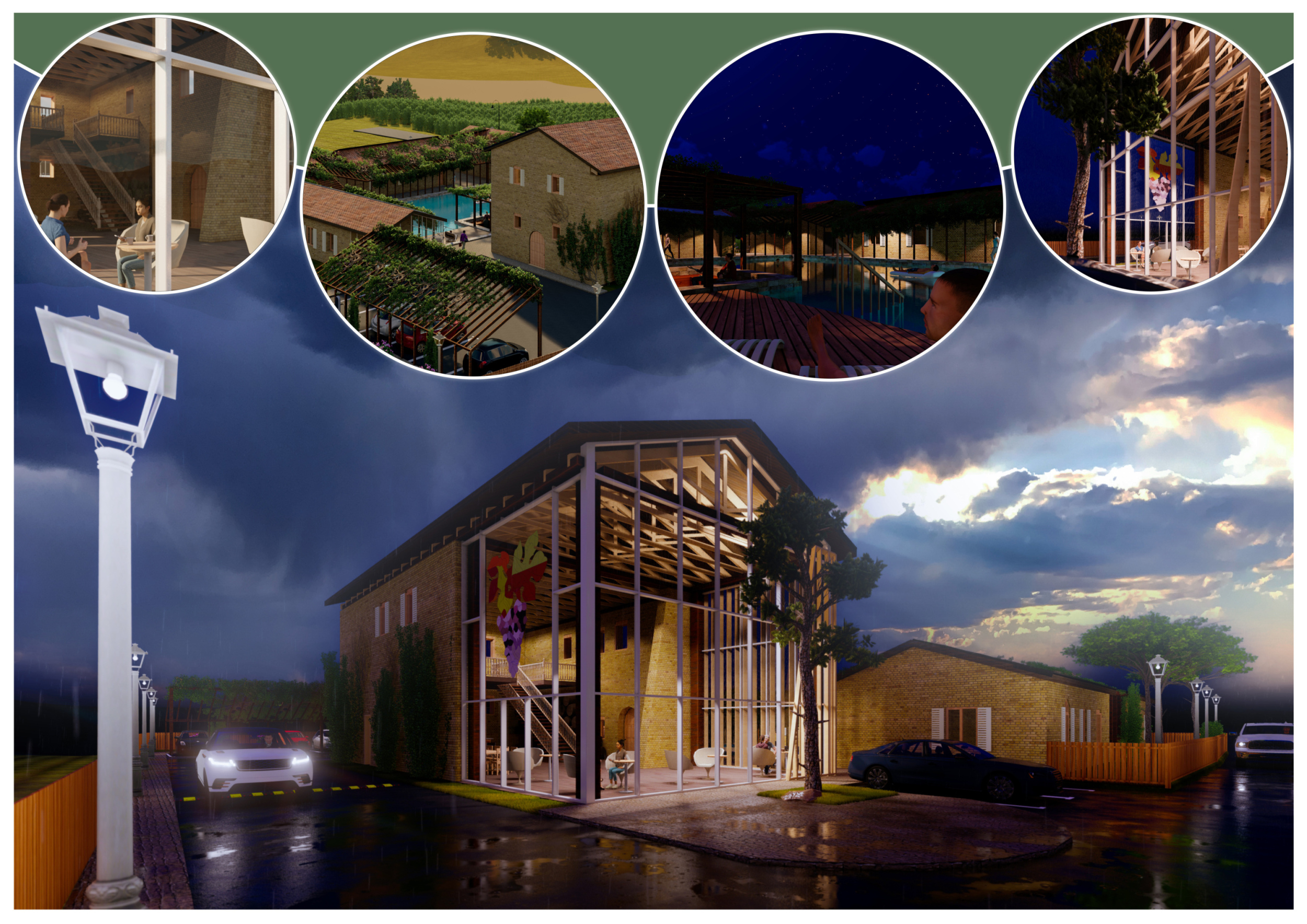 Architecture project // Wooden Pergolas Framing Community Spaces in a ...