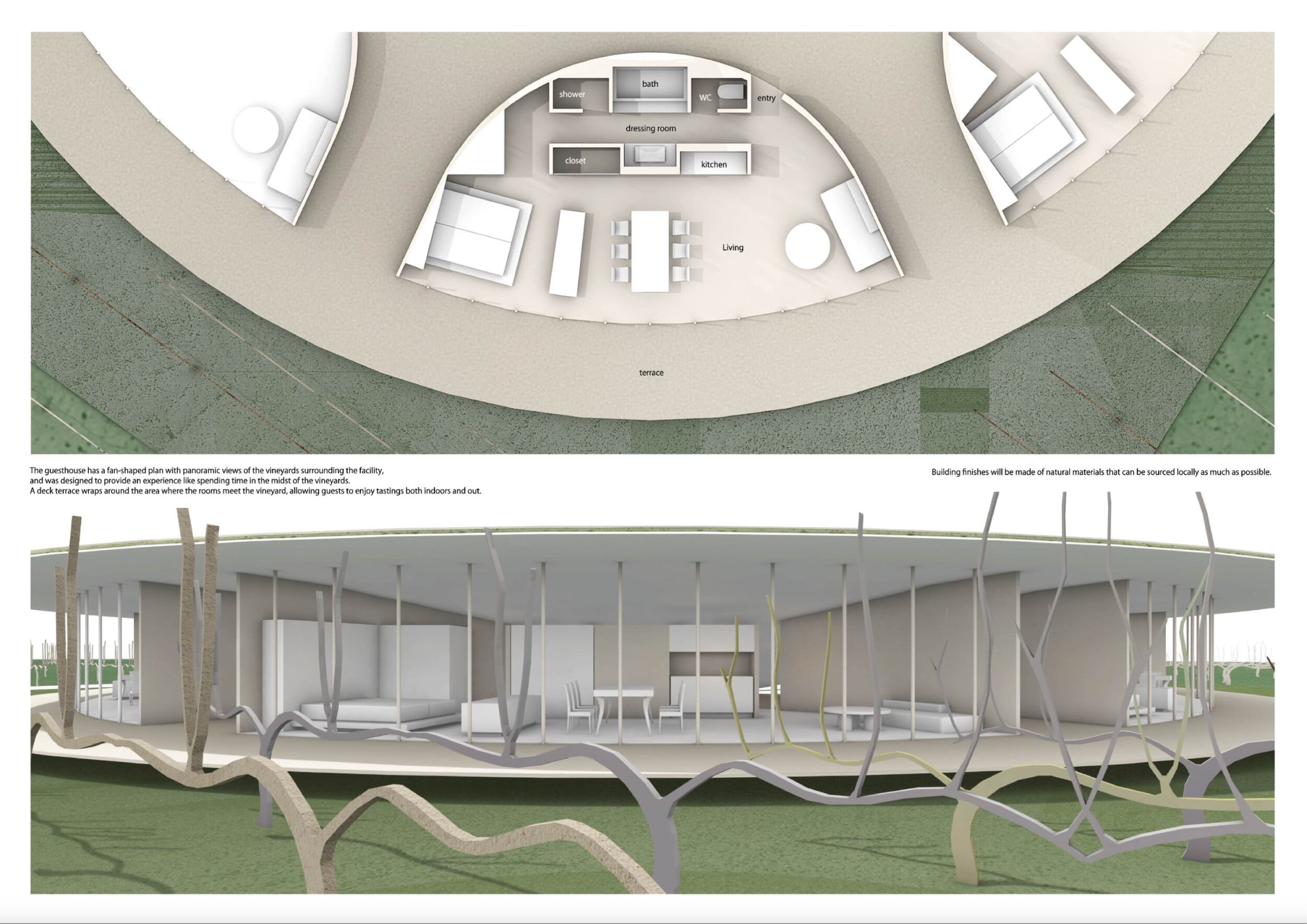 Architecture project // Rooftop Terrace Overlooking Vineyards with ...