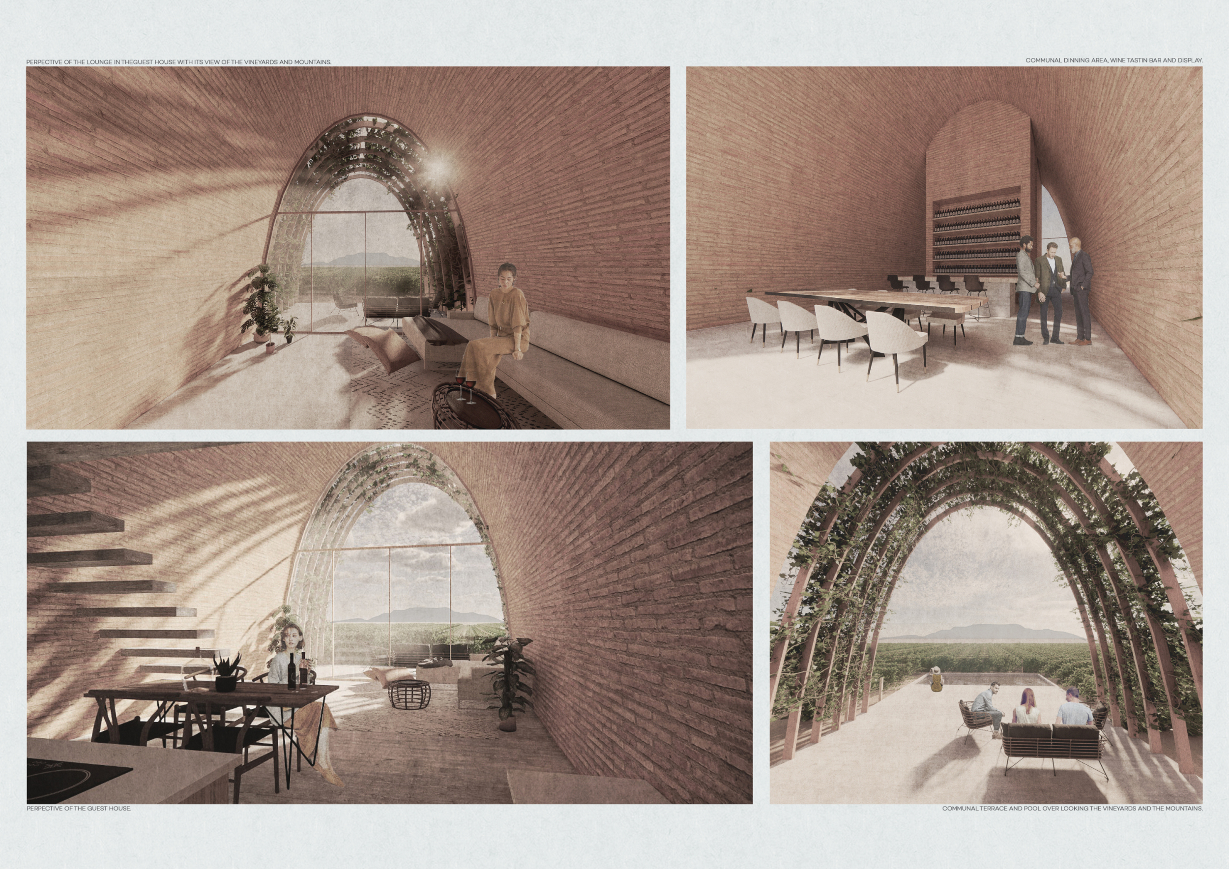 Architecture project // Roman Brick Pavilion Integrated with Vineyards ...