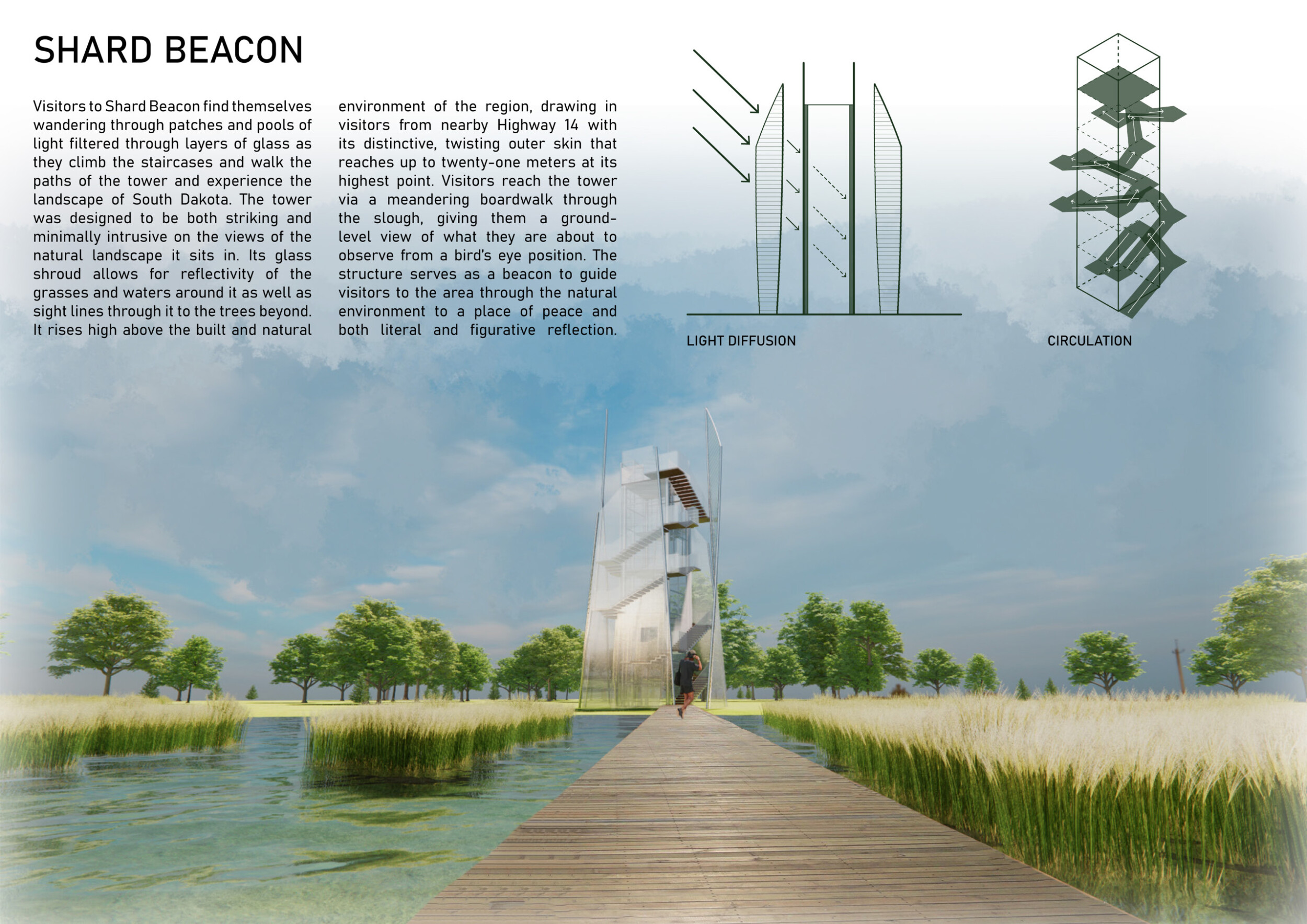 Architecture project // Frosted Glass Shards and Cedar Walkways Enhance ...