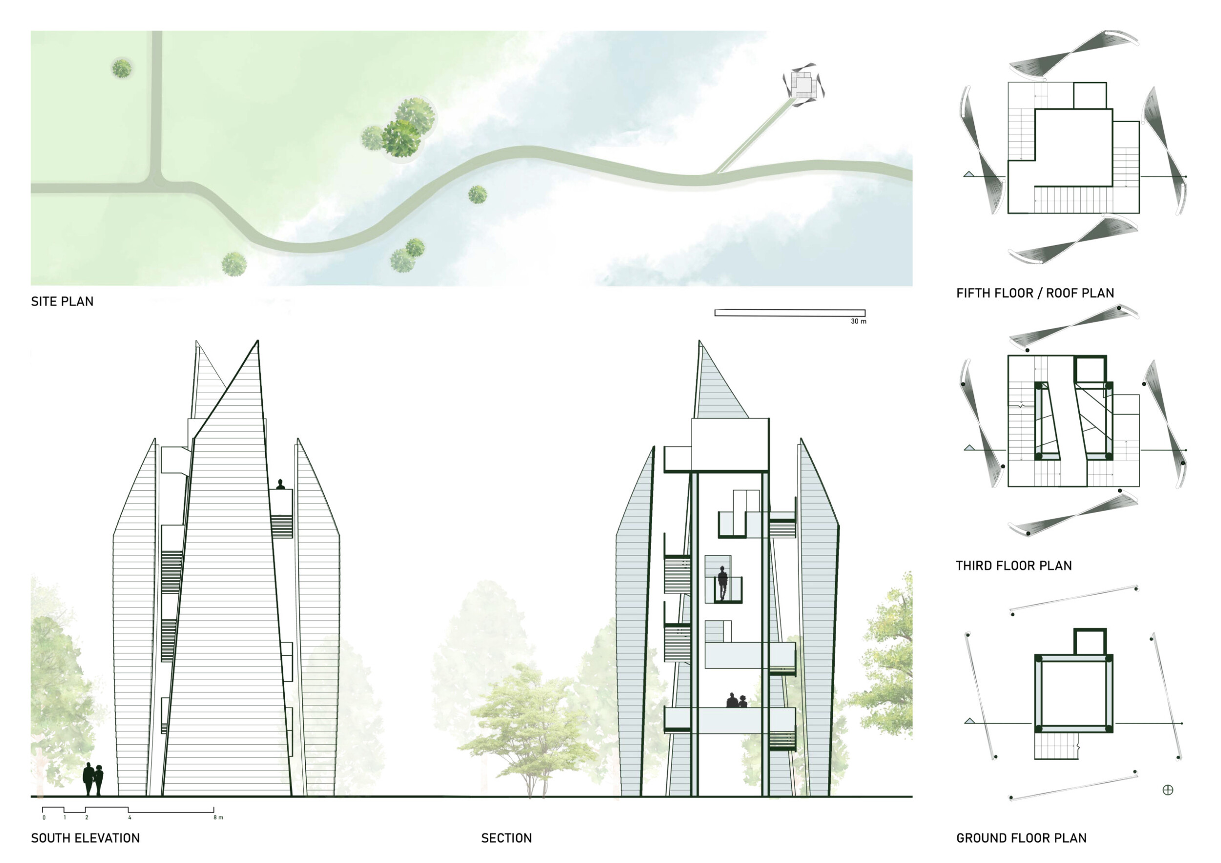 Architecture project // Frosted Glass Shards and Cedar Walkways Enhance ...