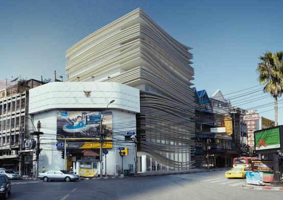 Architecture project // Layered Façade of Glass and Timber Envelops a ...