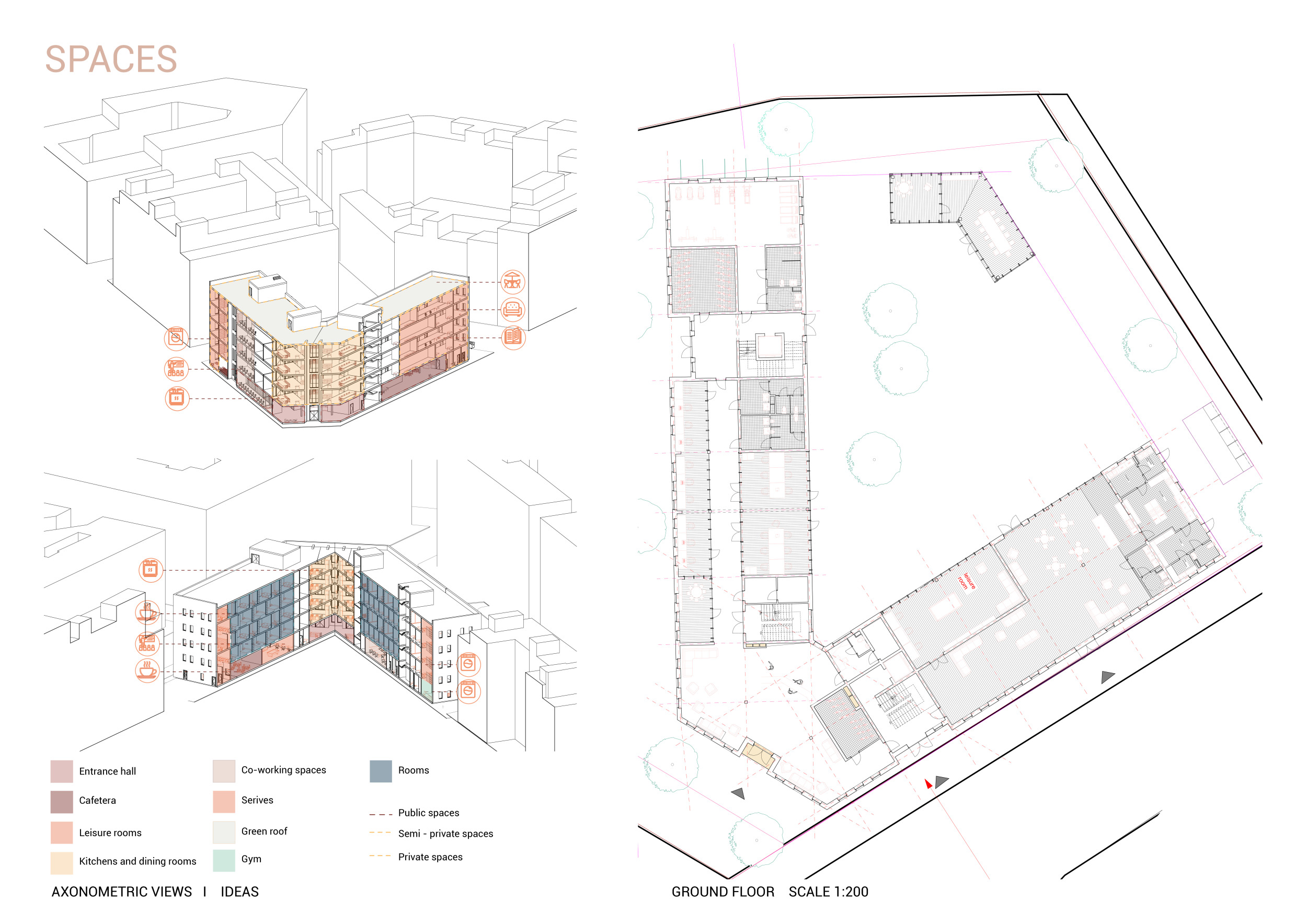 Architecture project // Flexible Living Spaces with Shared Amenities in ...