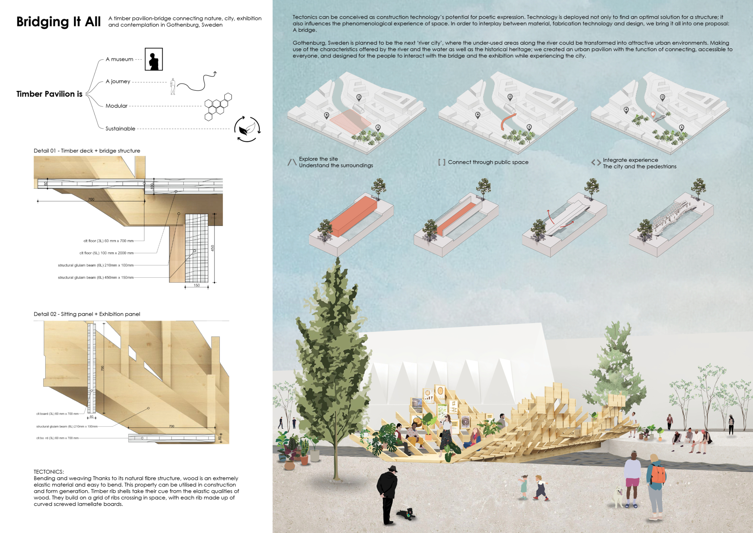 Architecture project // Timber Pavilion Integrating Cross Laminated Timber and Glulam in Urban ...