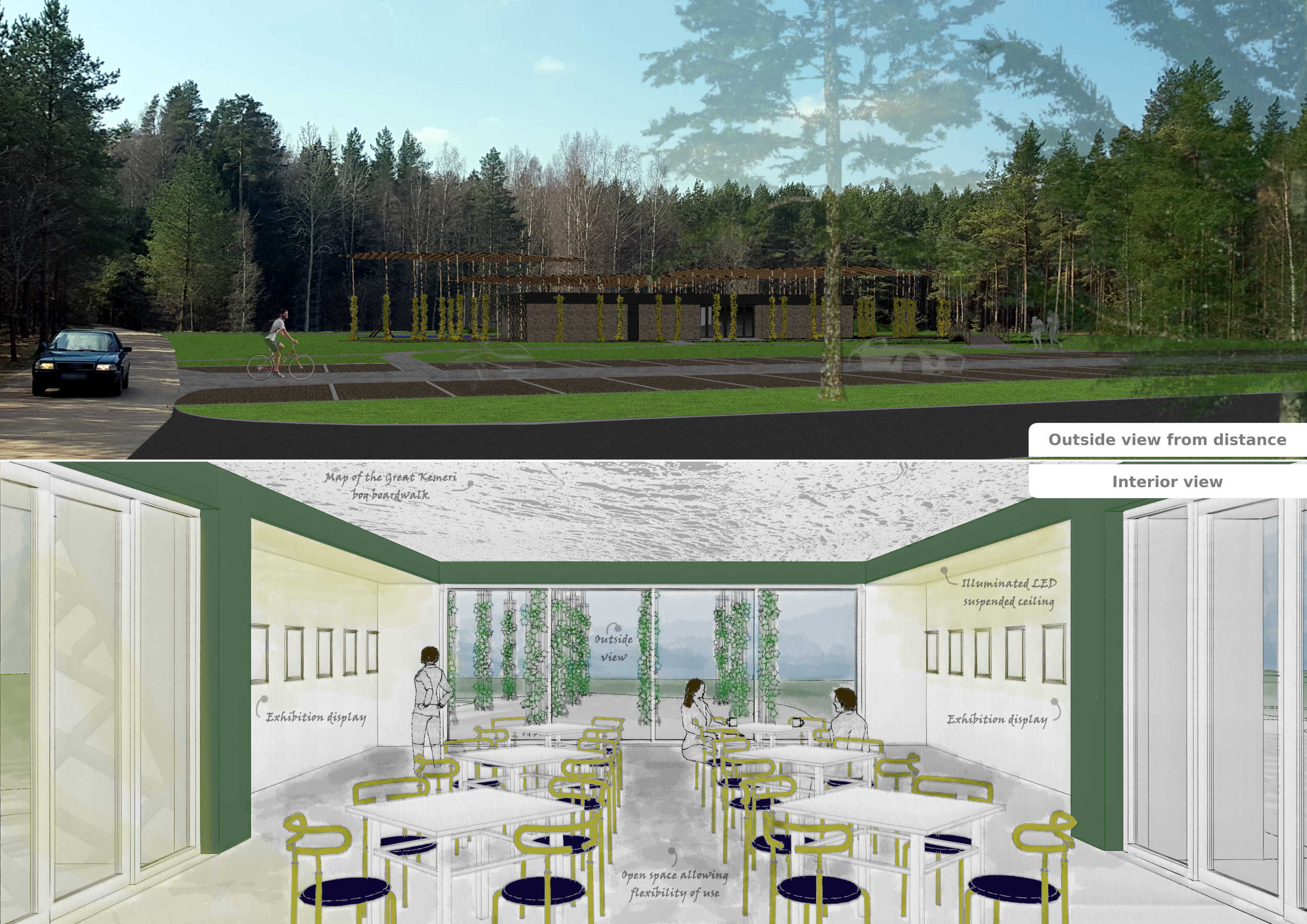 Architecture project // Natural Stone Facade with Classroom Views ...