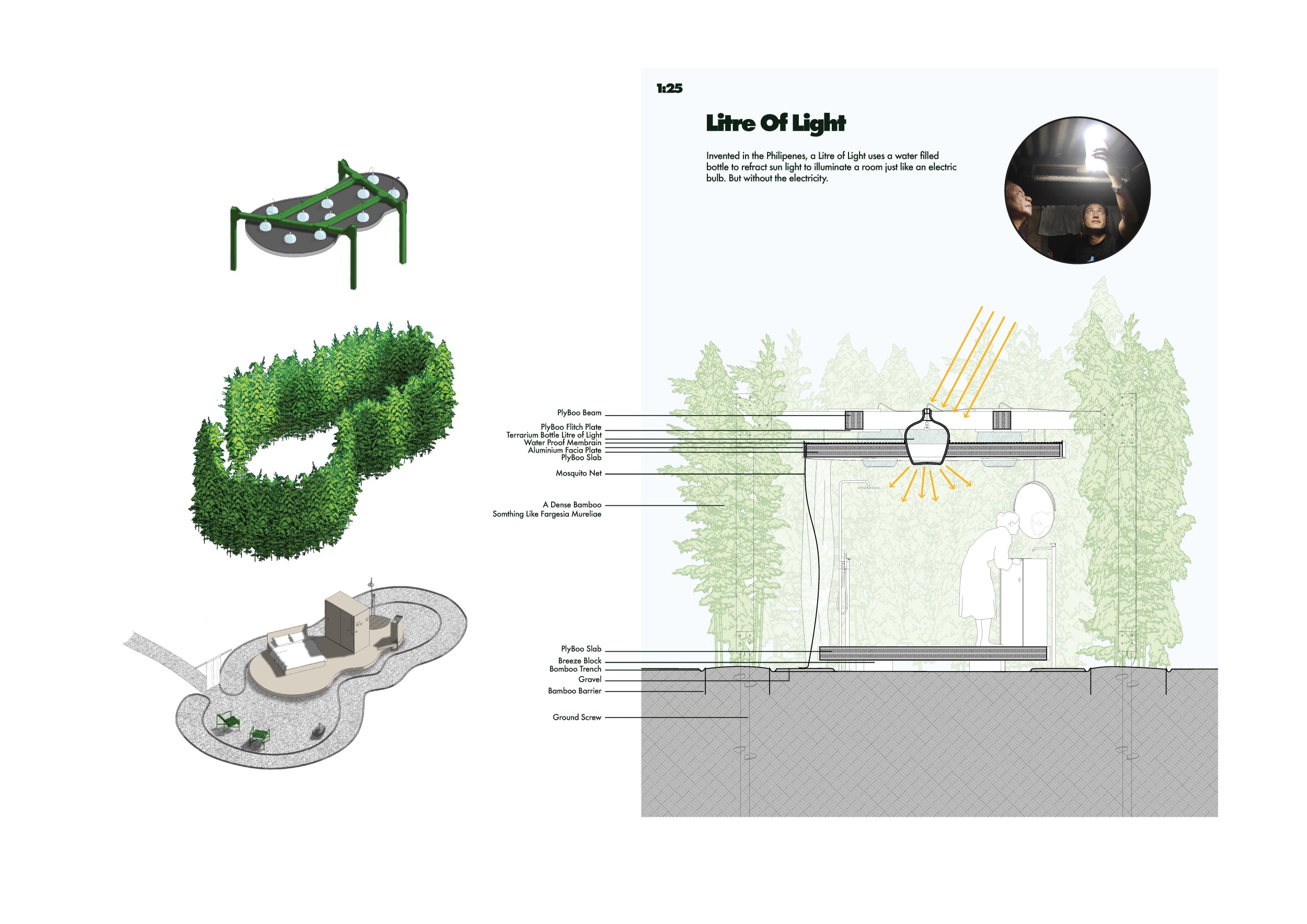Architecture project // Bamboo Living Structure Embracing Forest ...
