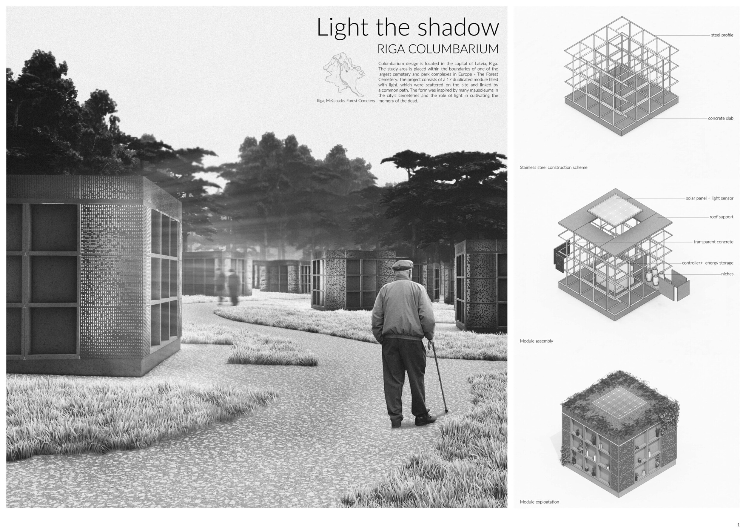 Architecture project // Translucent Concrete Niches Illuminated by ...